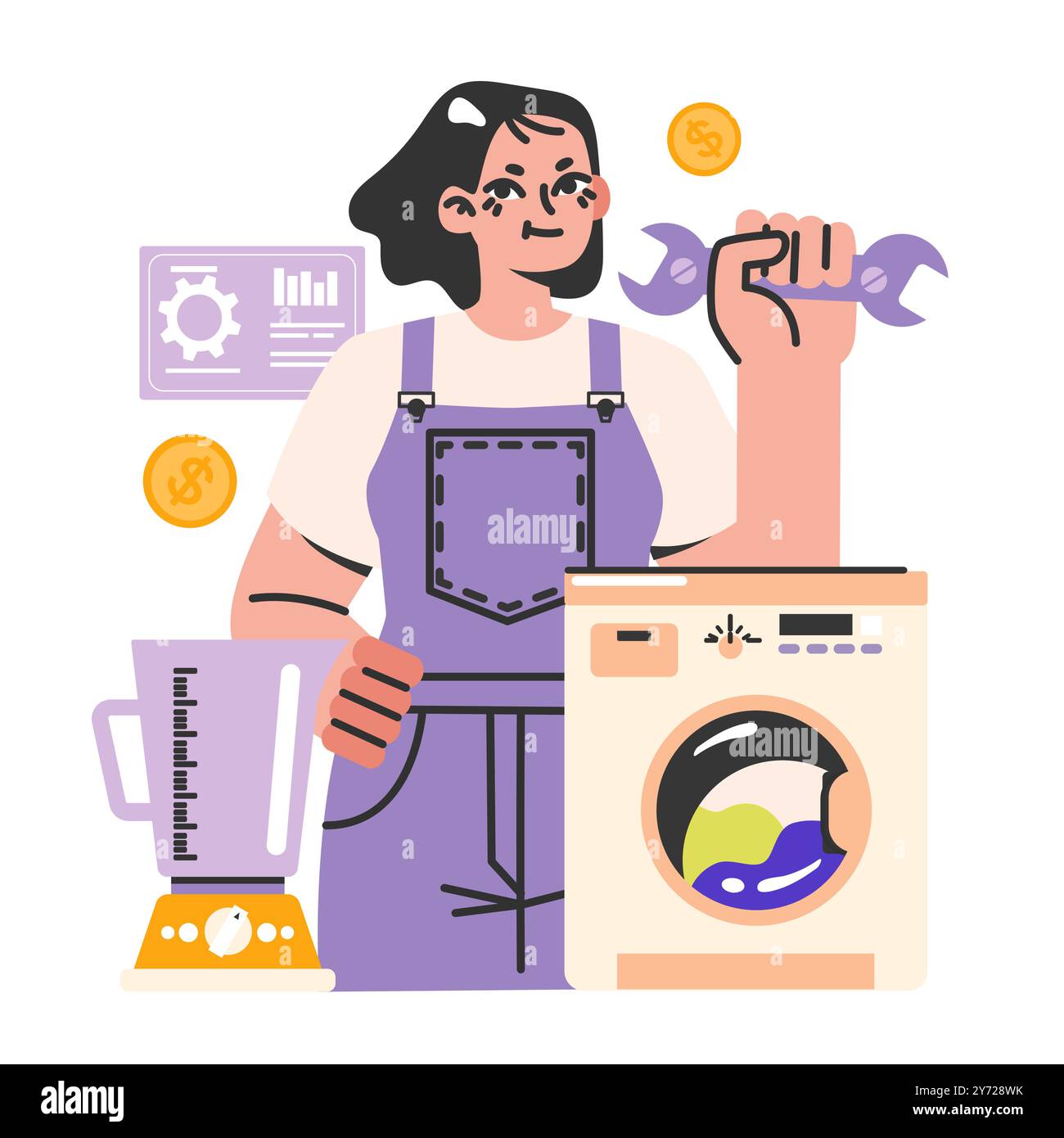 Specialist electrical maintenance Stock Vector Images - Alamy