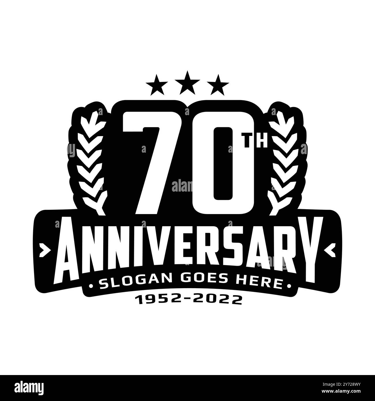 70 years anniversary logo design template. 70th anniversary celebration ...