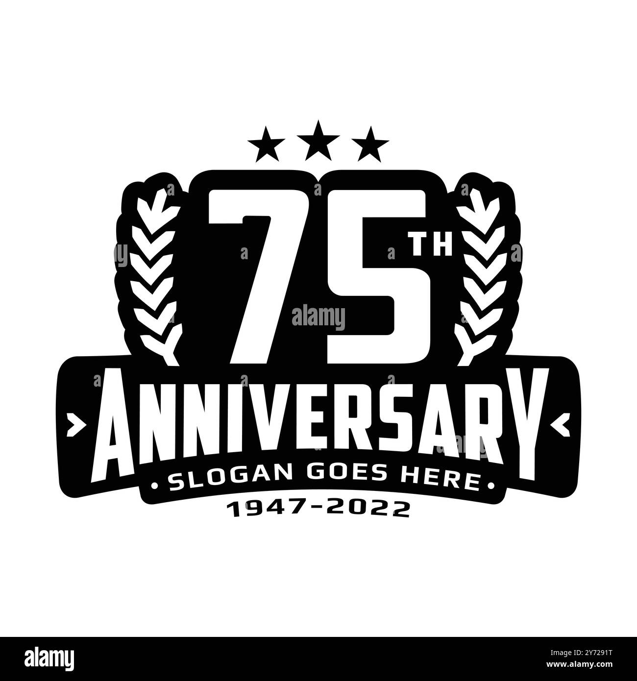 75 years anniversary logo design template. 75th anniversary celebration ...