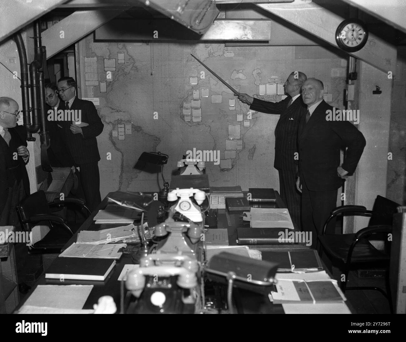 The secret war cabinet rooms , where the British Cabinet planned the ...