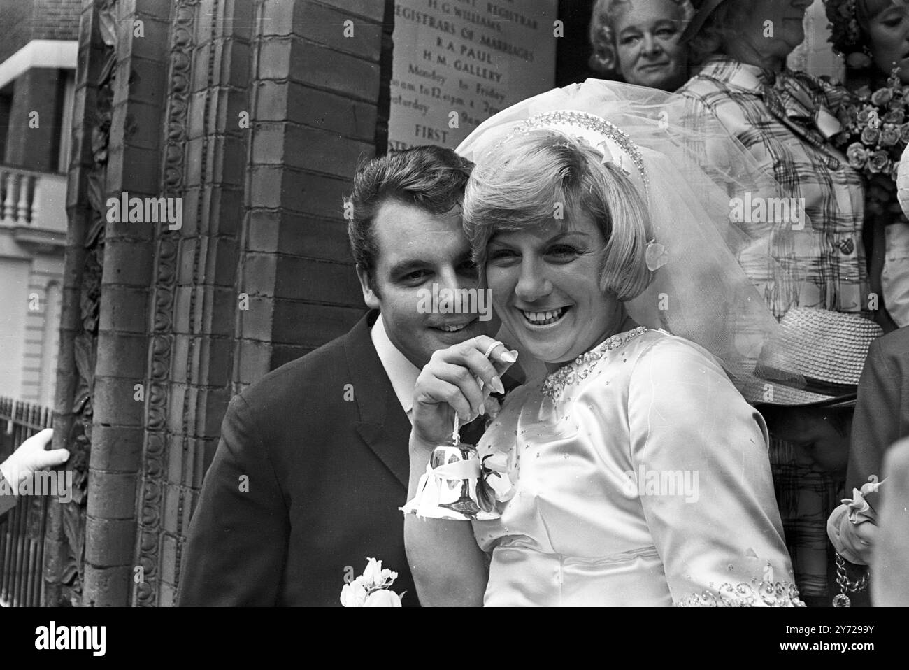 The wedding of singer Jackie Trent to Tony Hatch who arranged most of ...