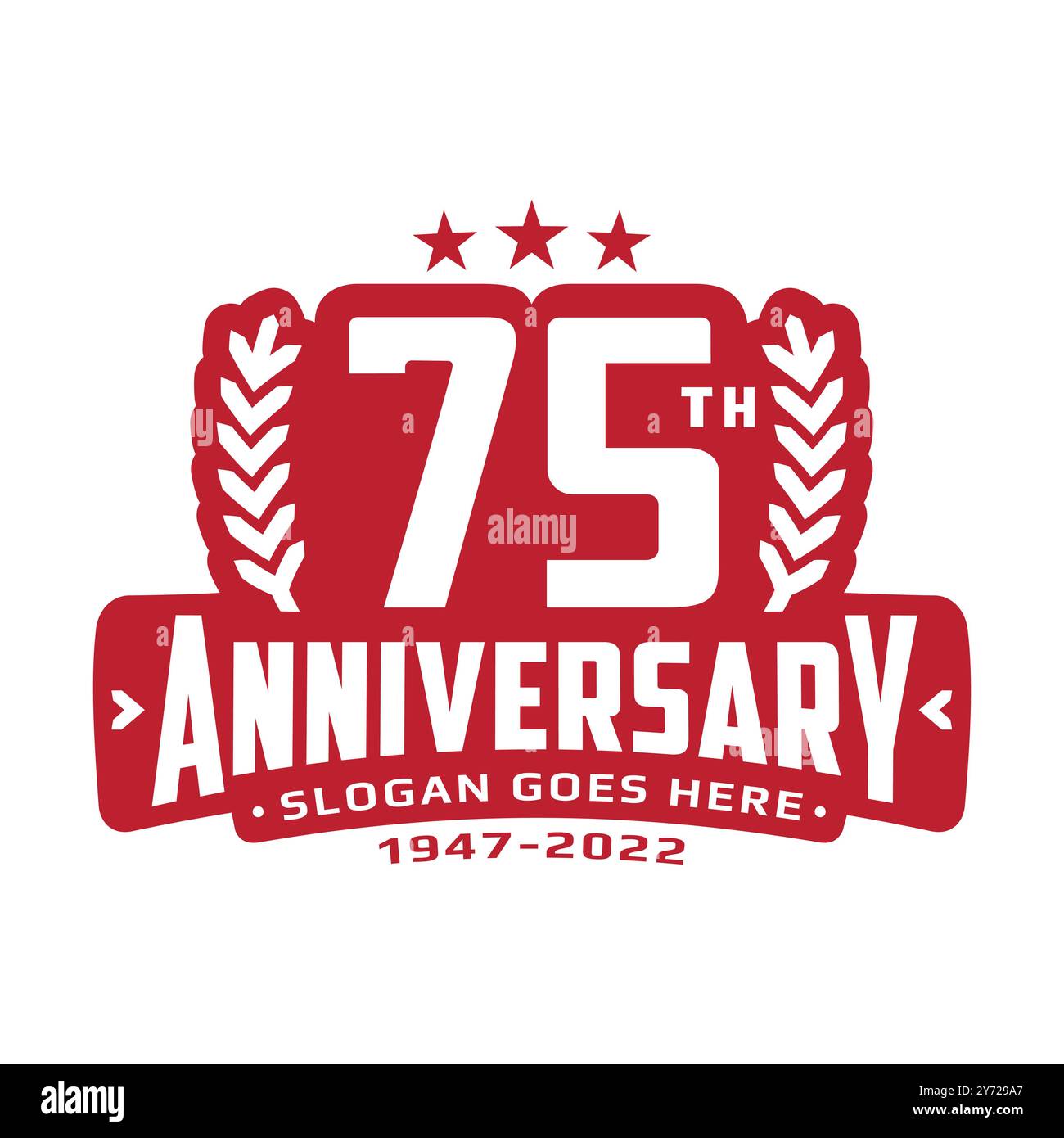 75 years anniversary logo design template. 75th anniversary celebration ...