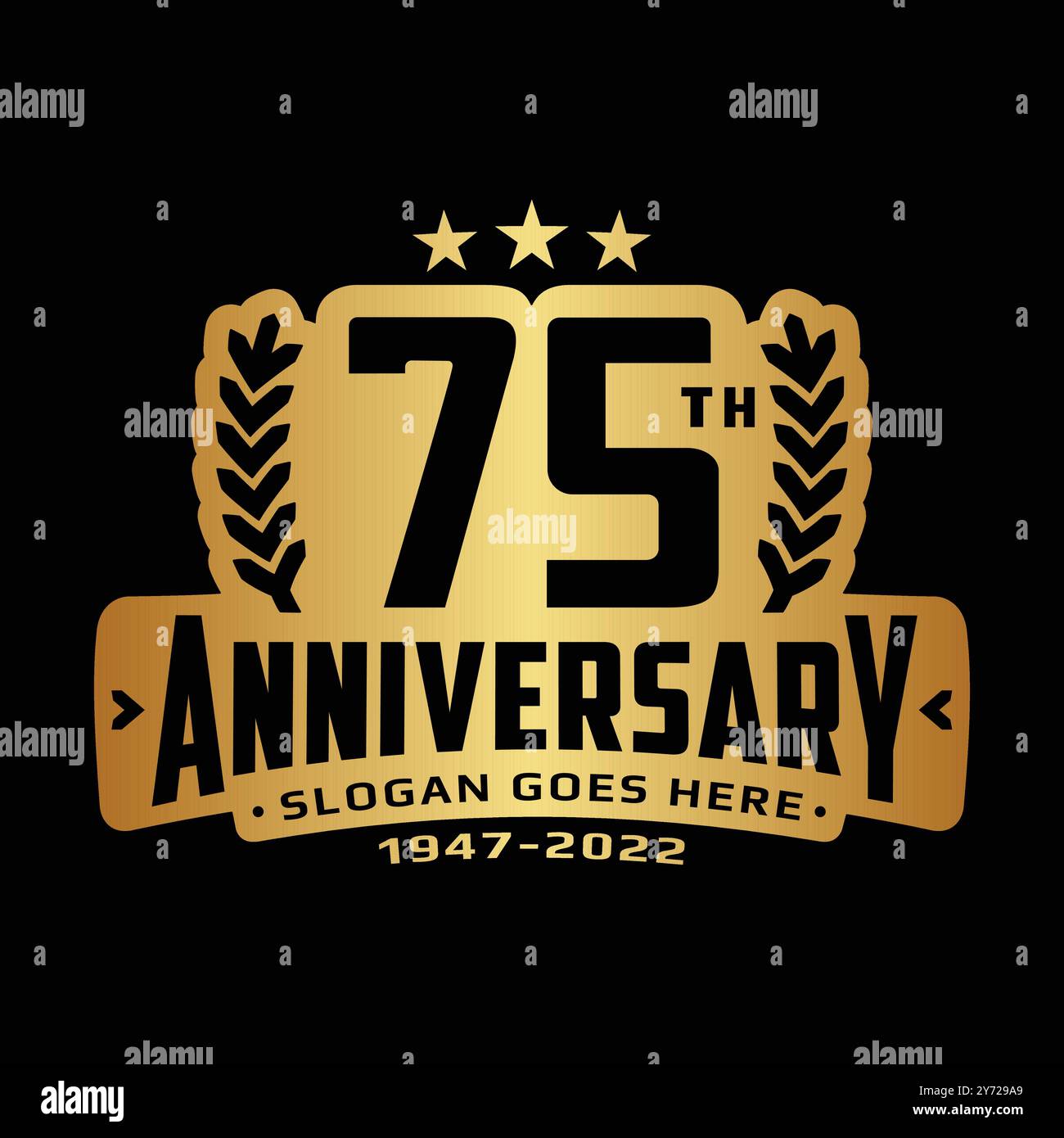 75 years anniversary logo design template. 75th anniversary celebration ...