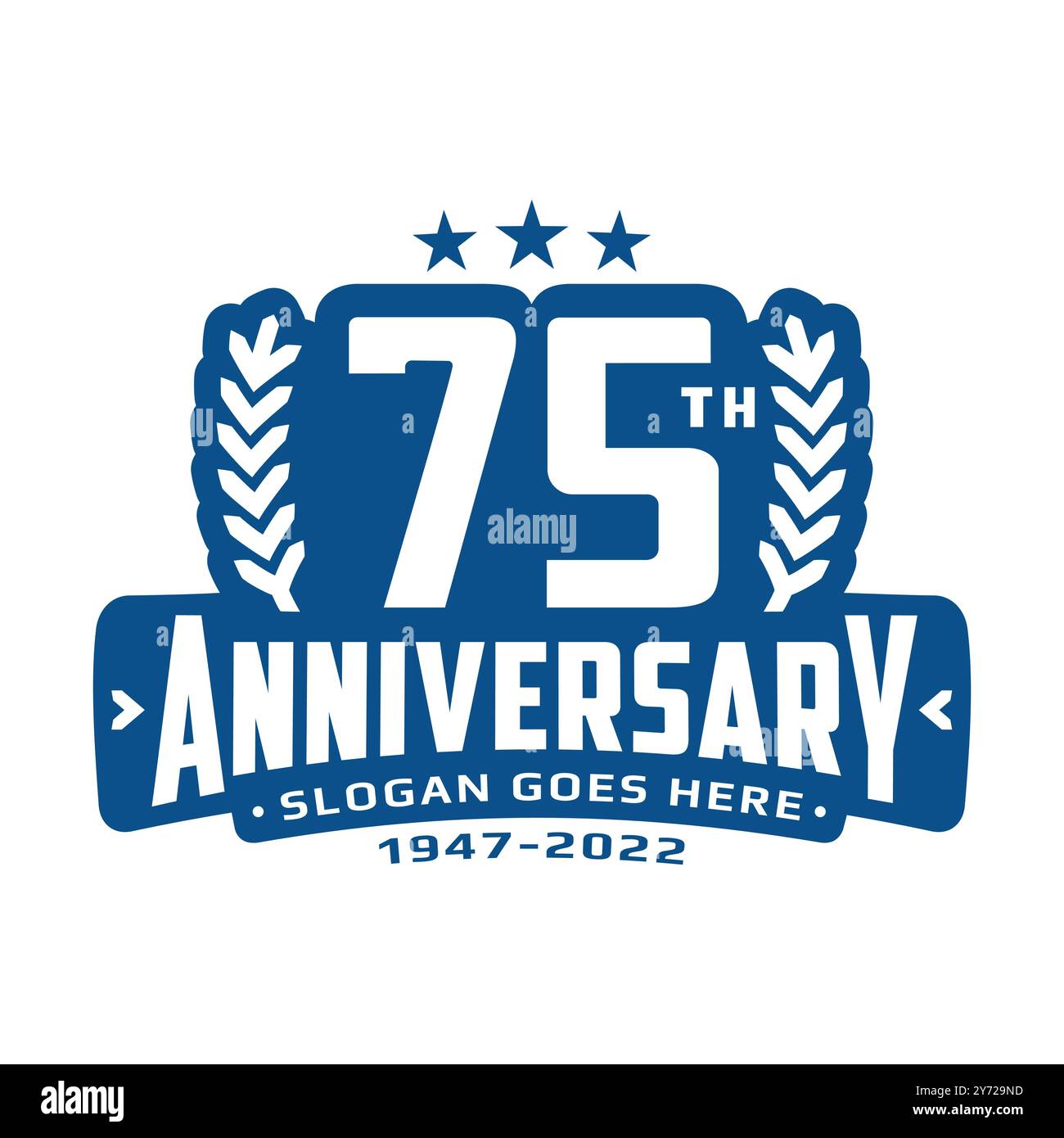 75 years anniversary logo design template. 75th anniversary celebration ...