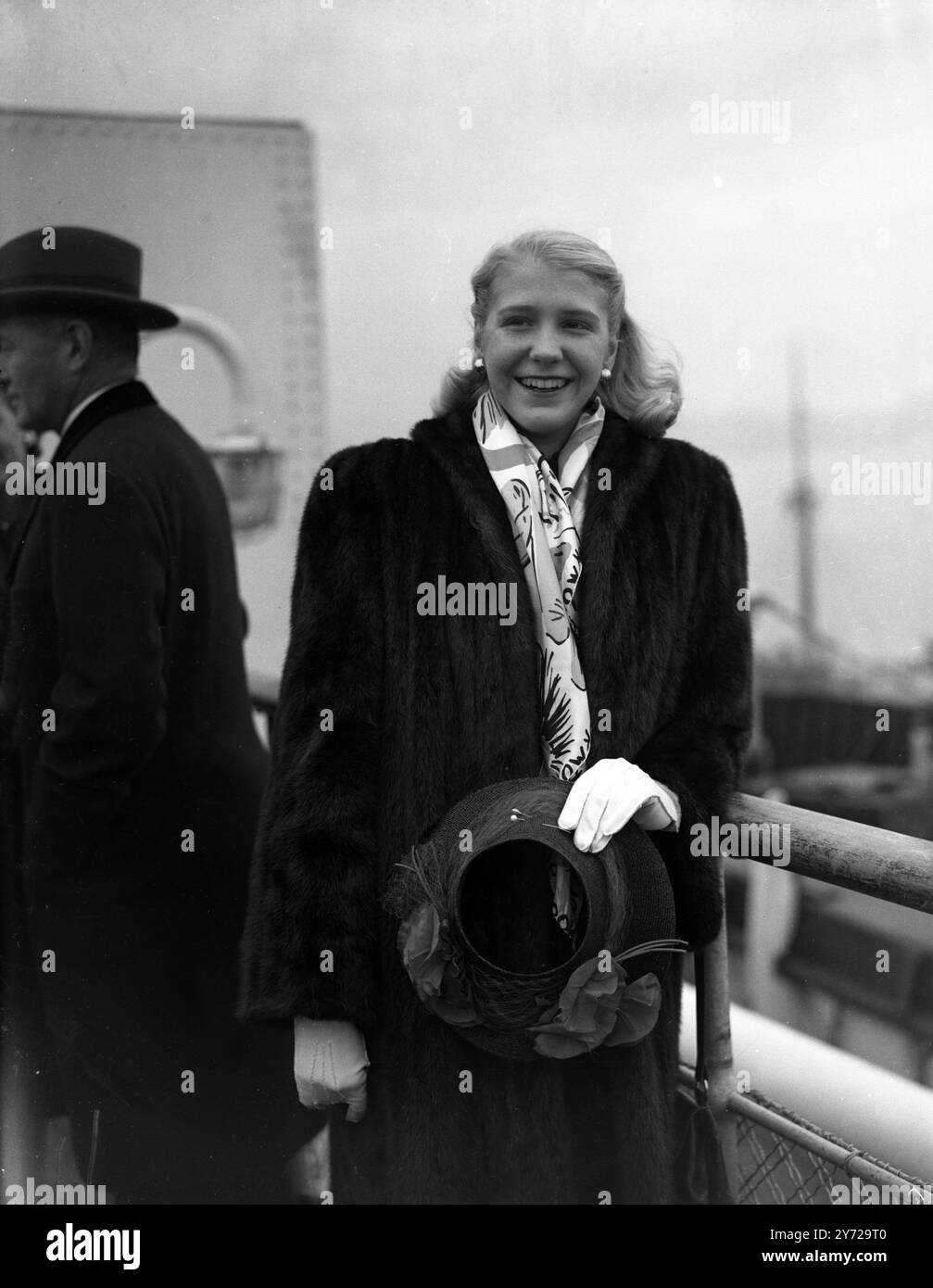 Here from America aboard the liner Queen Elizabeth, which docked at ...