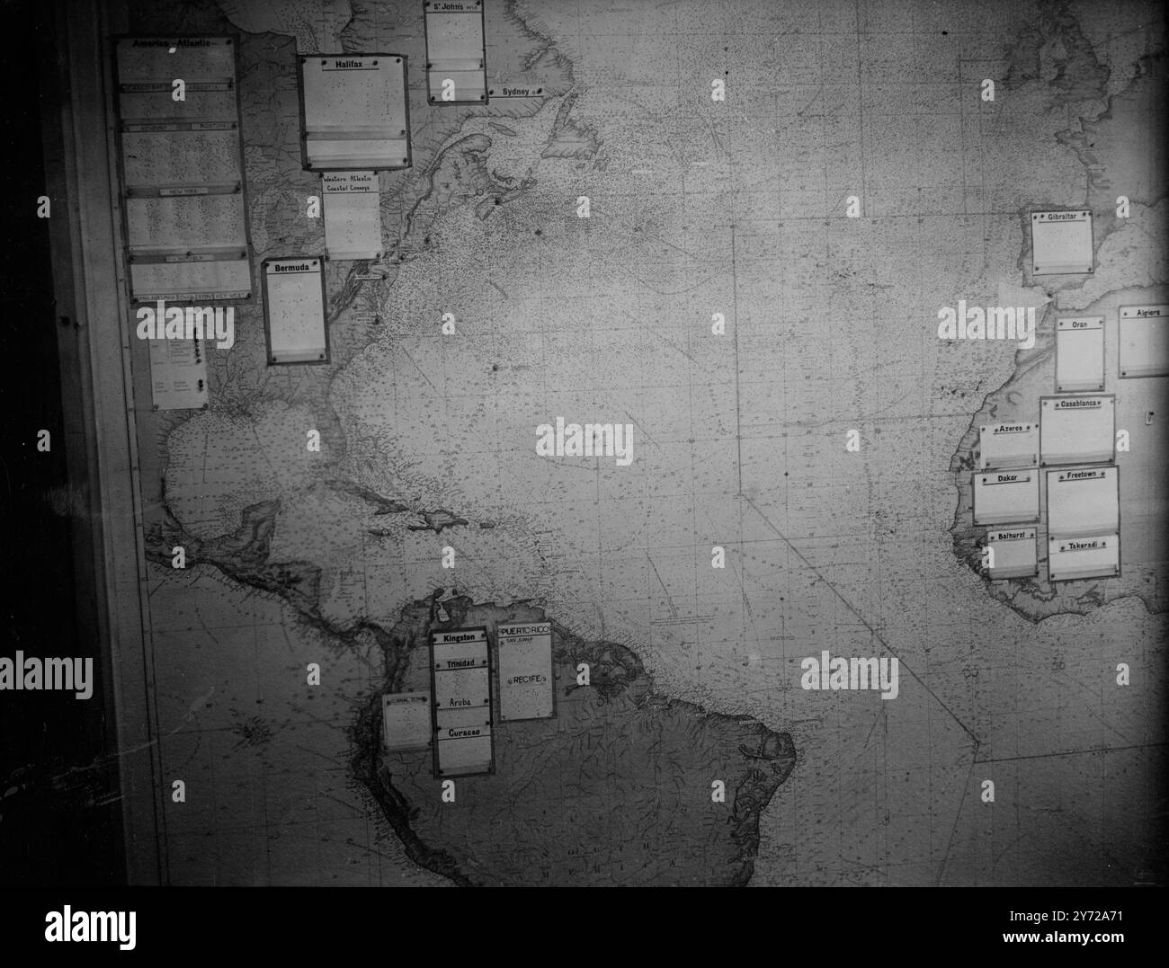 Map of atlantic convoy Black and White Stock Photos & Images - Alamy