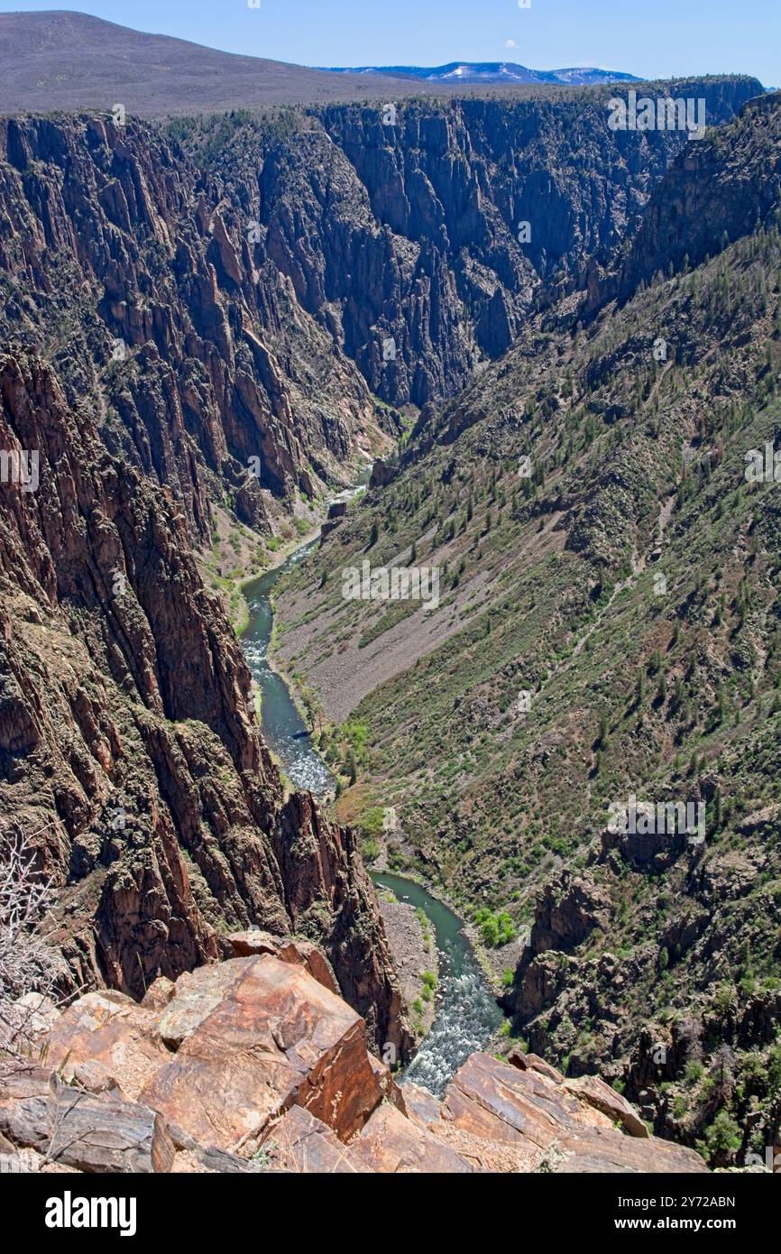 Pulpit Rock overlook of rugged Black Canyon carved by Gunnison river ...