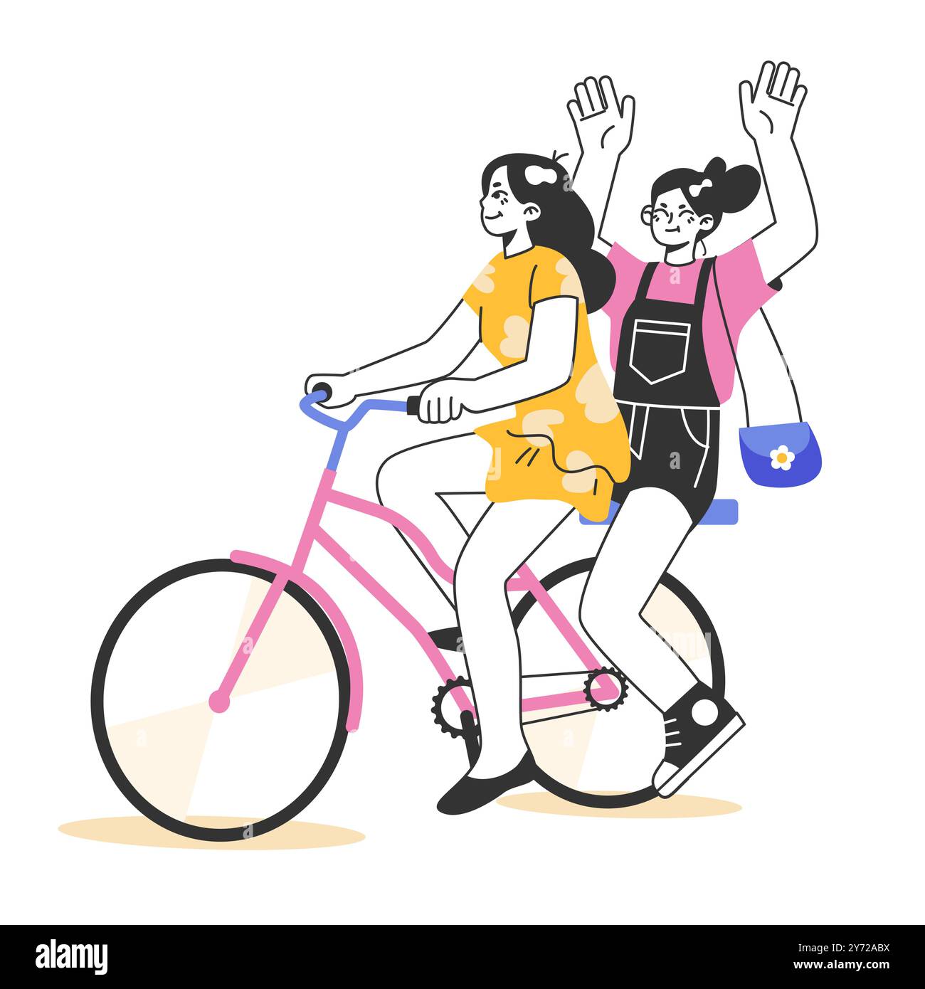 Healthy and active lifestyle. Young teenage characters hang out outside ...