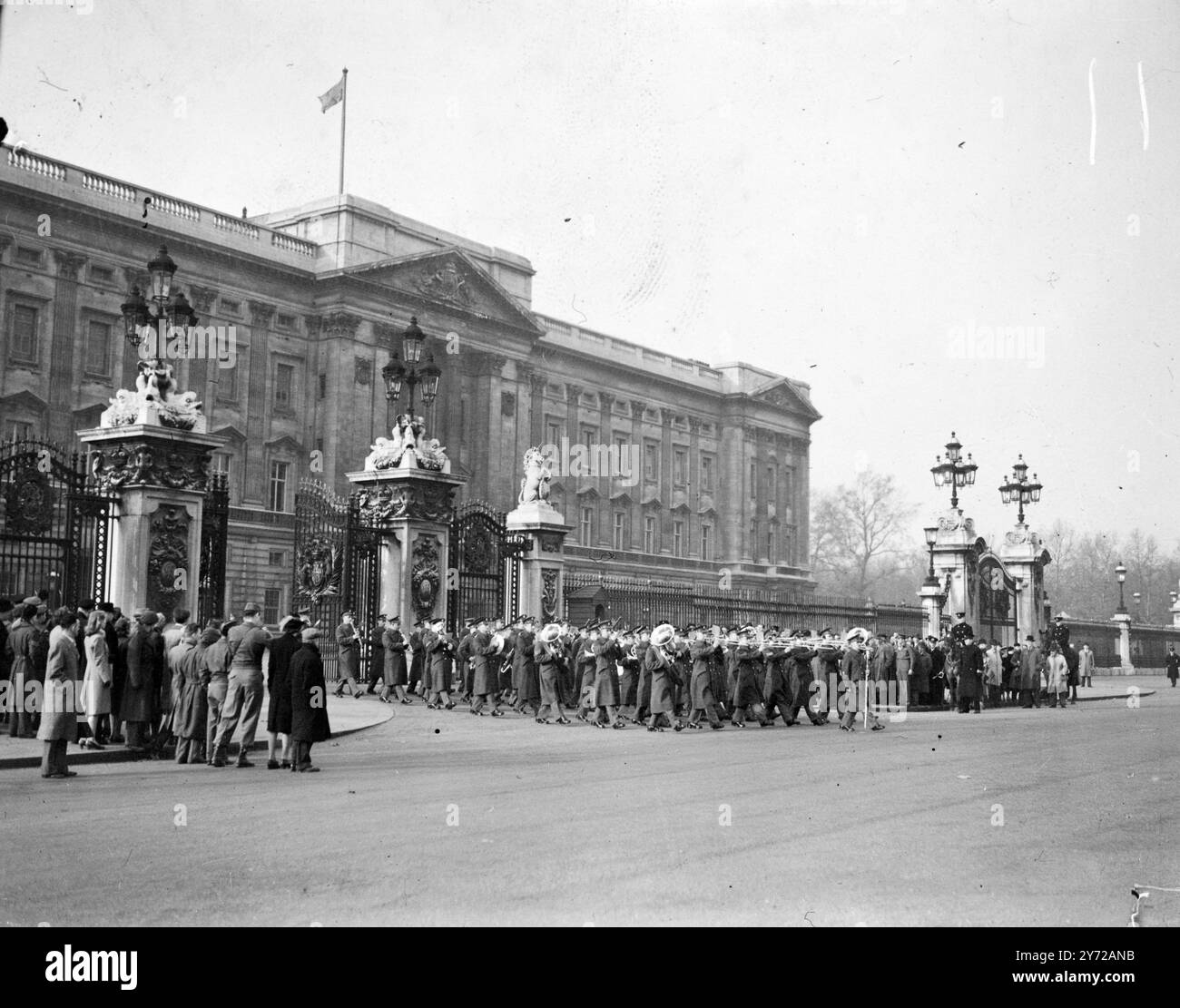 Changing the Guard at Buckingham palace. - - Photo shows, the Old guard ...