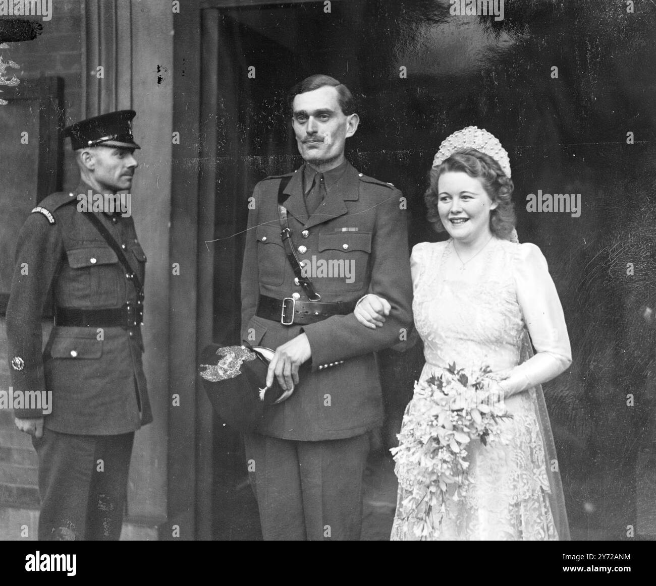 The wedding between Major Howel Moore-Gwyn, Welsh guards and the Hon ...