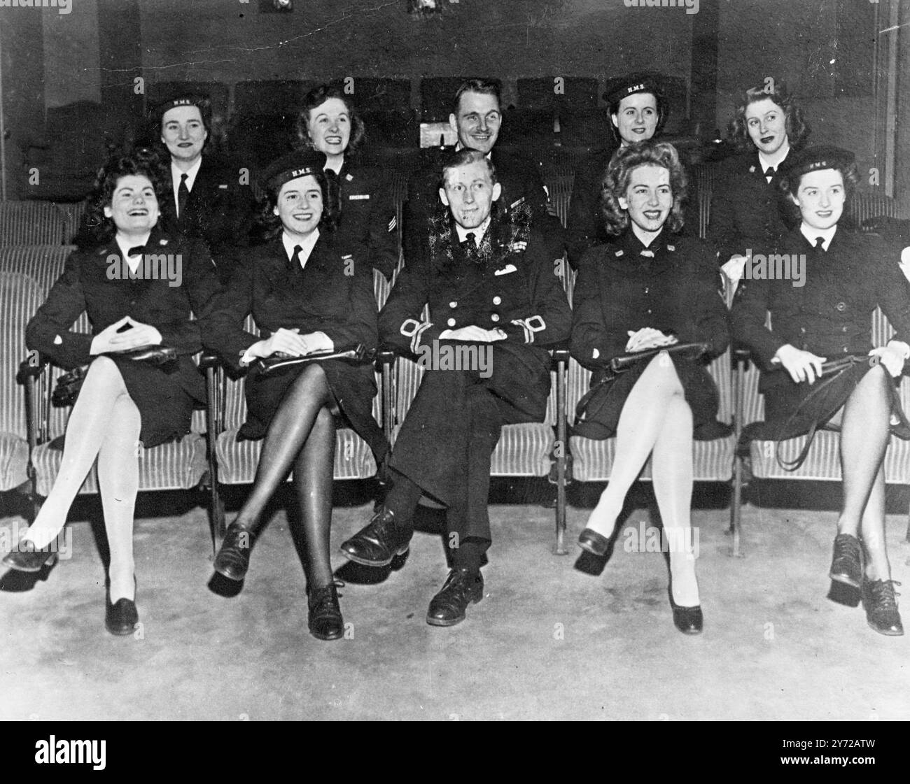 An informal get together between members of the British Navy and the ...