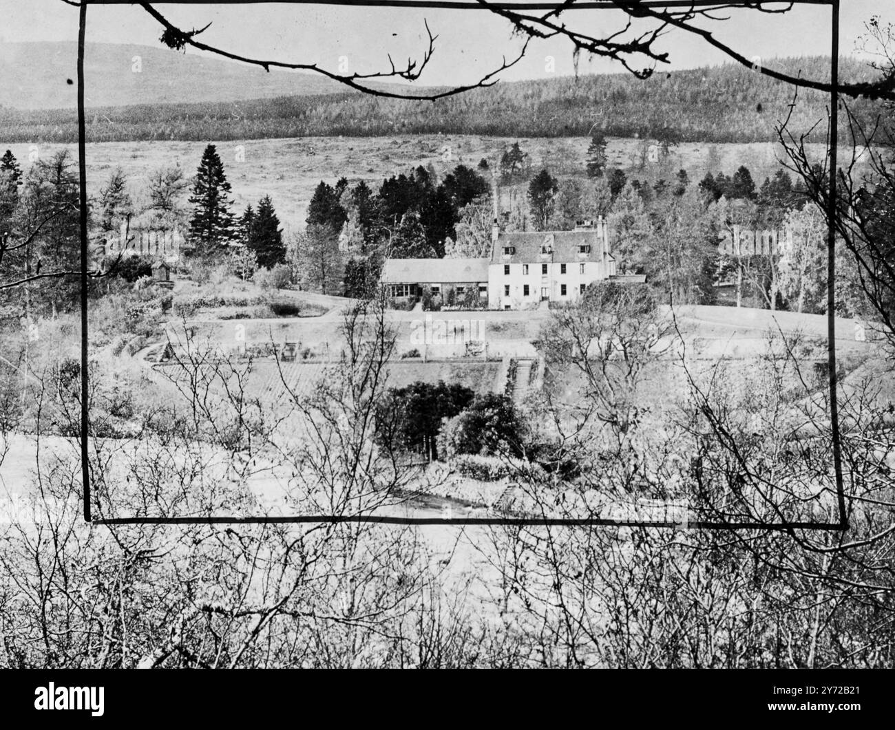 Birkhall, a white walled Jacobean house near Balmoral, Scotland, where ...