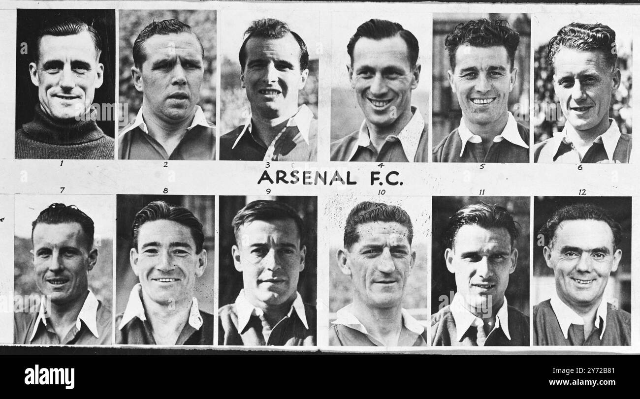 Arsenal football club, 1947-1948 season. The undermentioned Arsenal ...