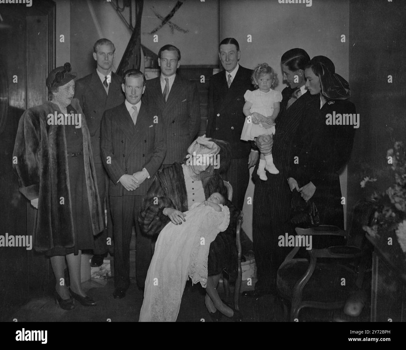 Lieut Phillip Mountbatten, R.N was present to act as god-parent at the ...