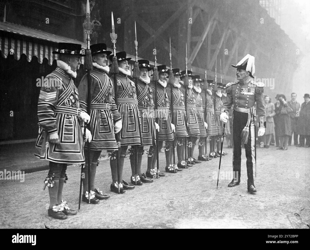 Remembering Guy. Yeoman of the Guard, dressed in their colourful ...