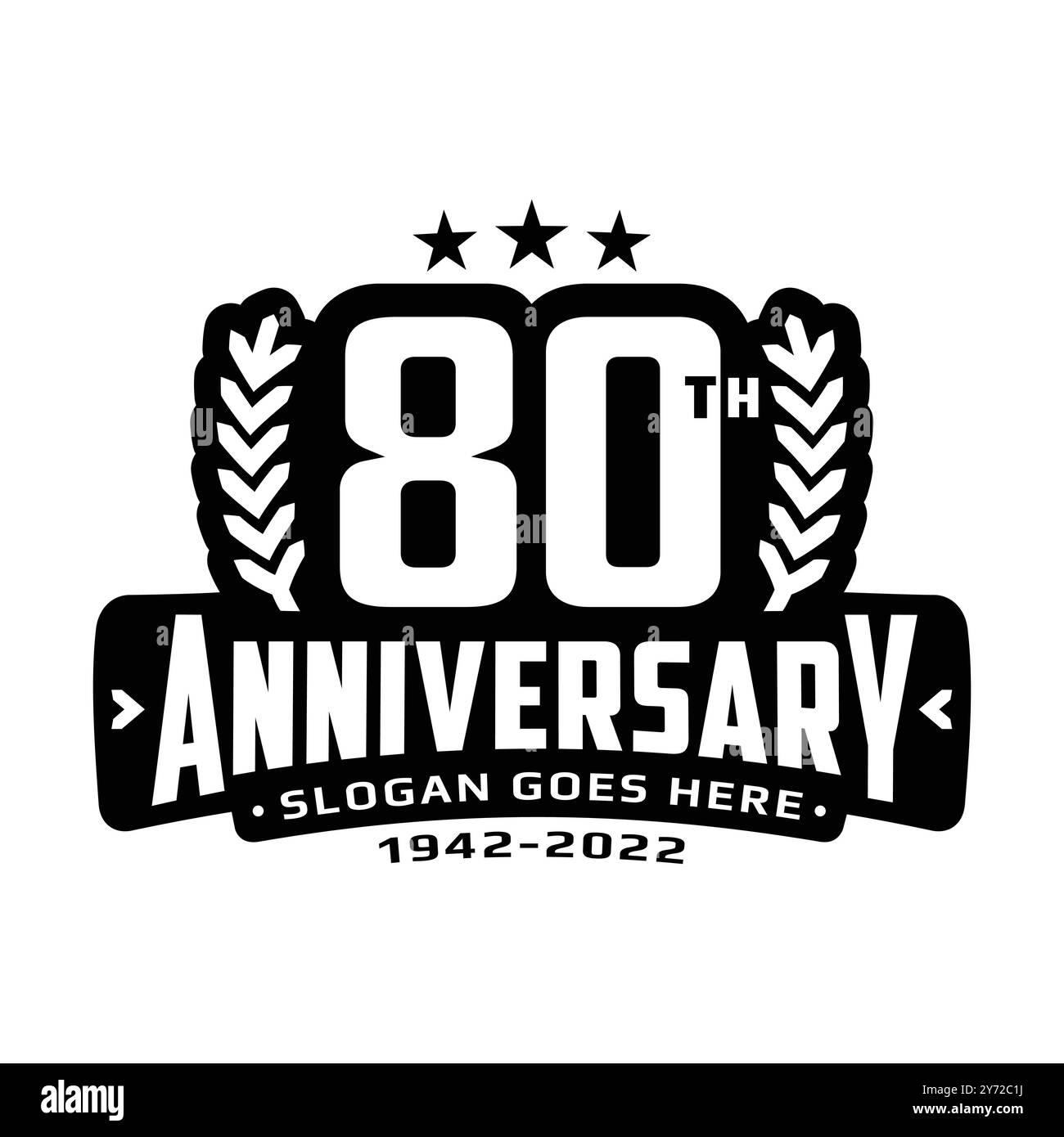 80 years anniversary logo design template. 80th anniversary celebration ...