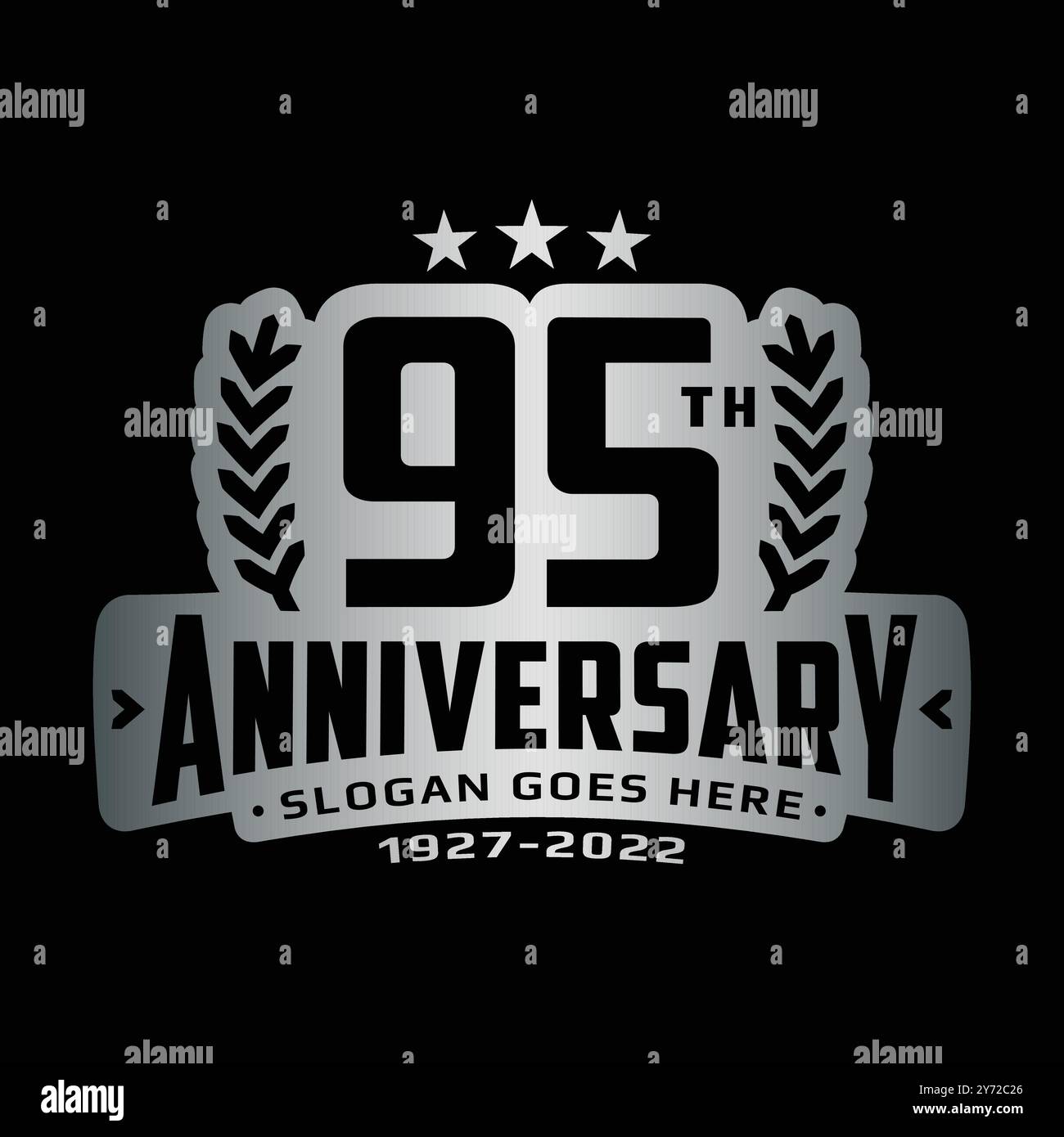 95 years anniversary logo design template. 95th anniversary celebration ...