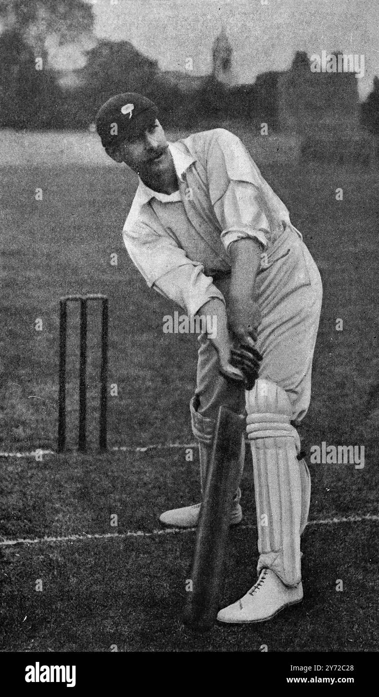 Archival sporting photo: Batting: F. S. Jackson playing an on-drive ...