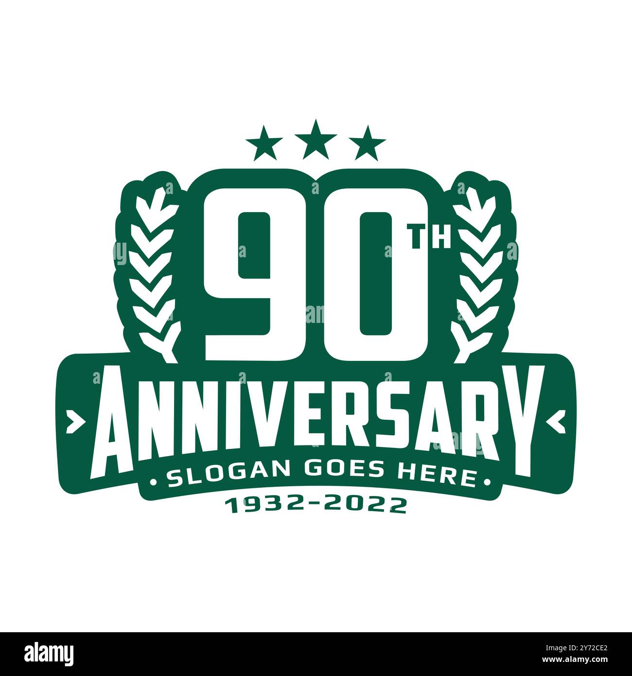 90 years anniversary logo design template. 90th anniversary celebration ...