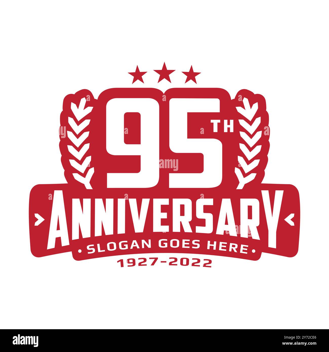 95 years anniversary logo design template. 95th anniversary celebration ...