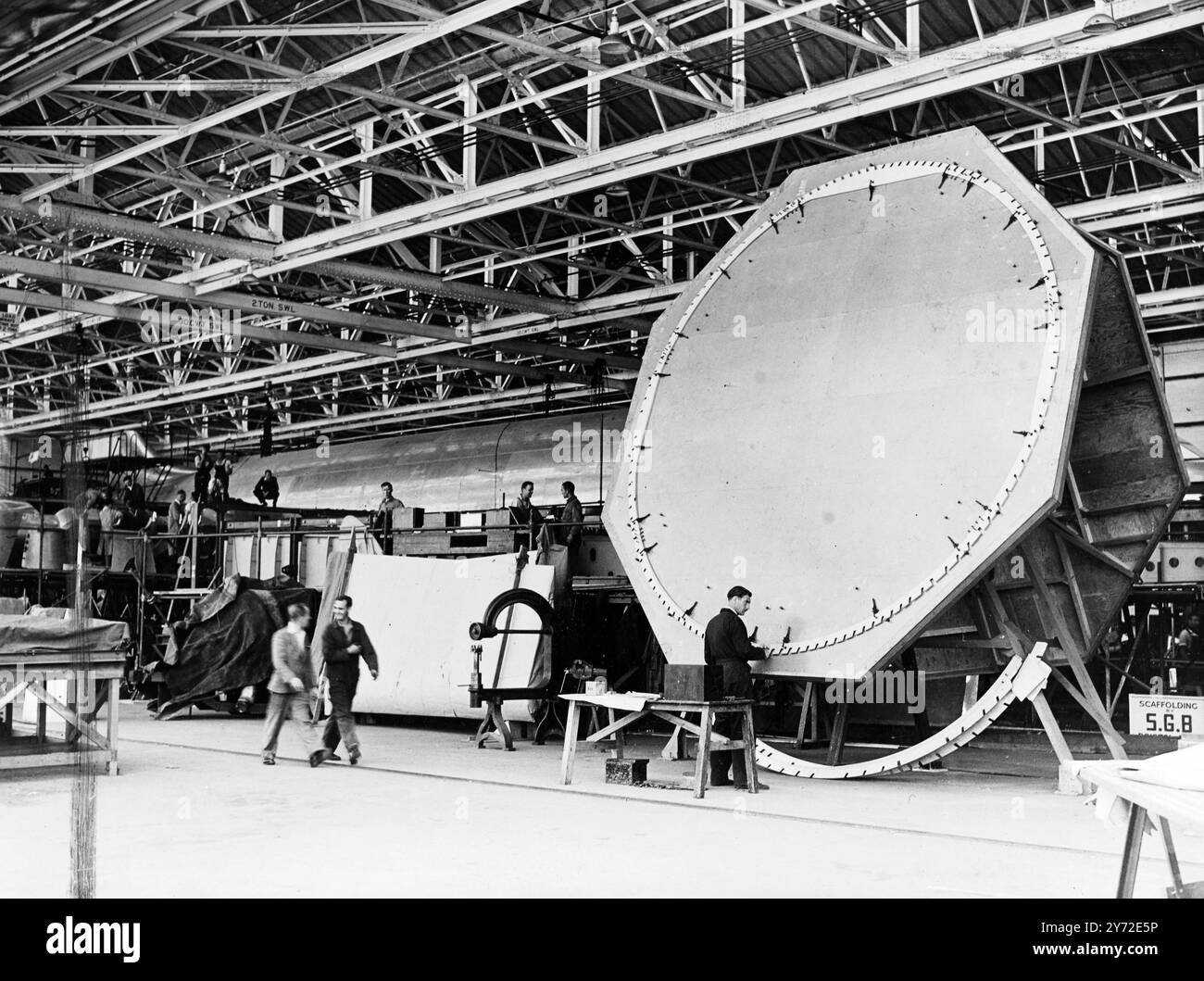 Although the giant Brabazon I nearing completion at Filton, Bristol ...