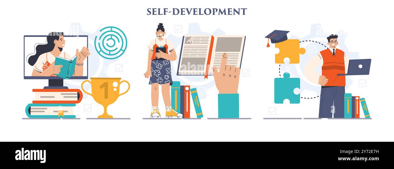 Self-development set. Increasing of business or professional ...