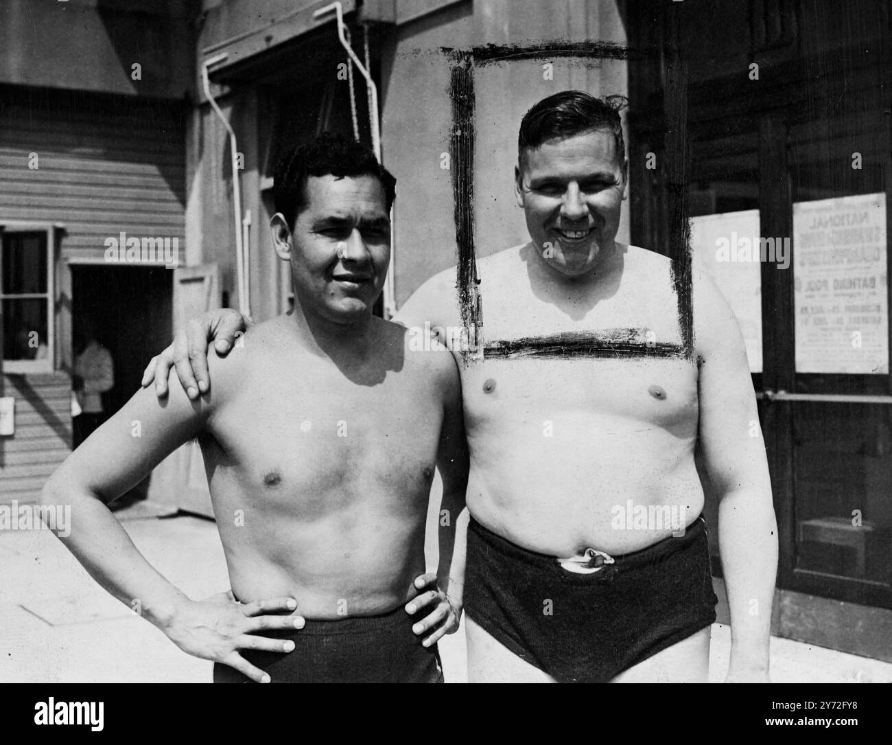 Daniel Carpio (left), a noted Peruvian swimmer and holder of the South ...