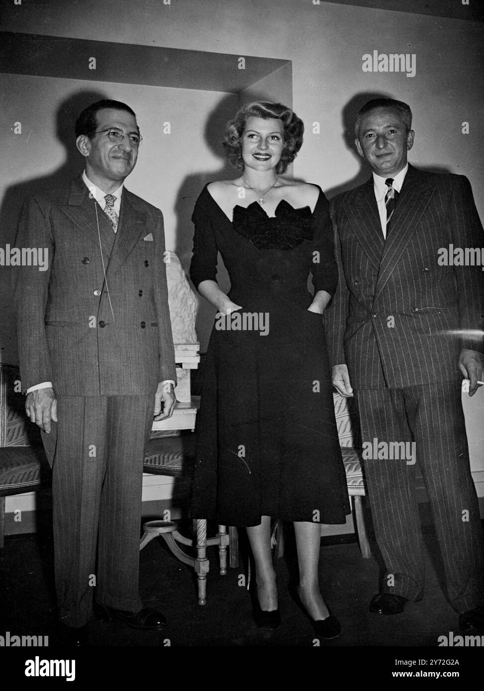 Actress Miss Rita Hayworth, at a press reception at the Savoy Hotel ...