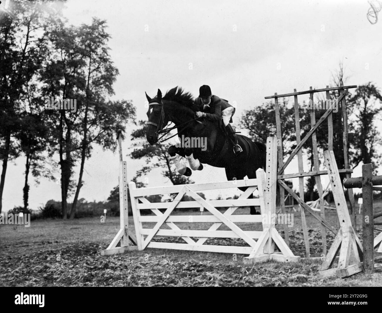 Here from Denmark with three horses, is Miss Lillian Wittmack, Denmark ...
