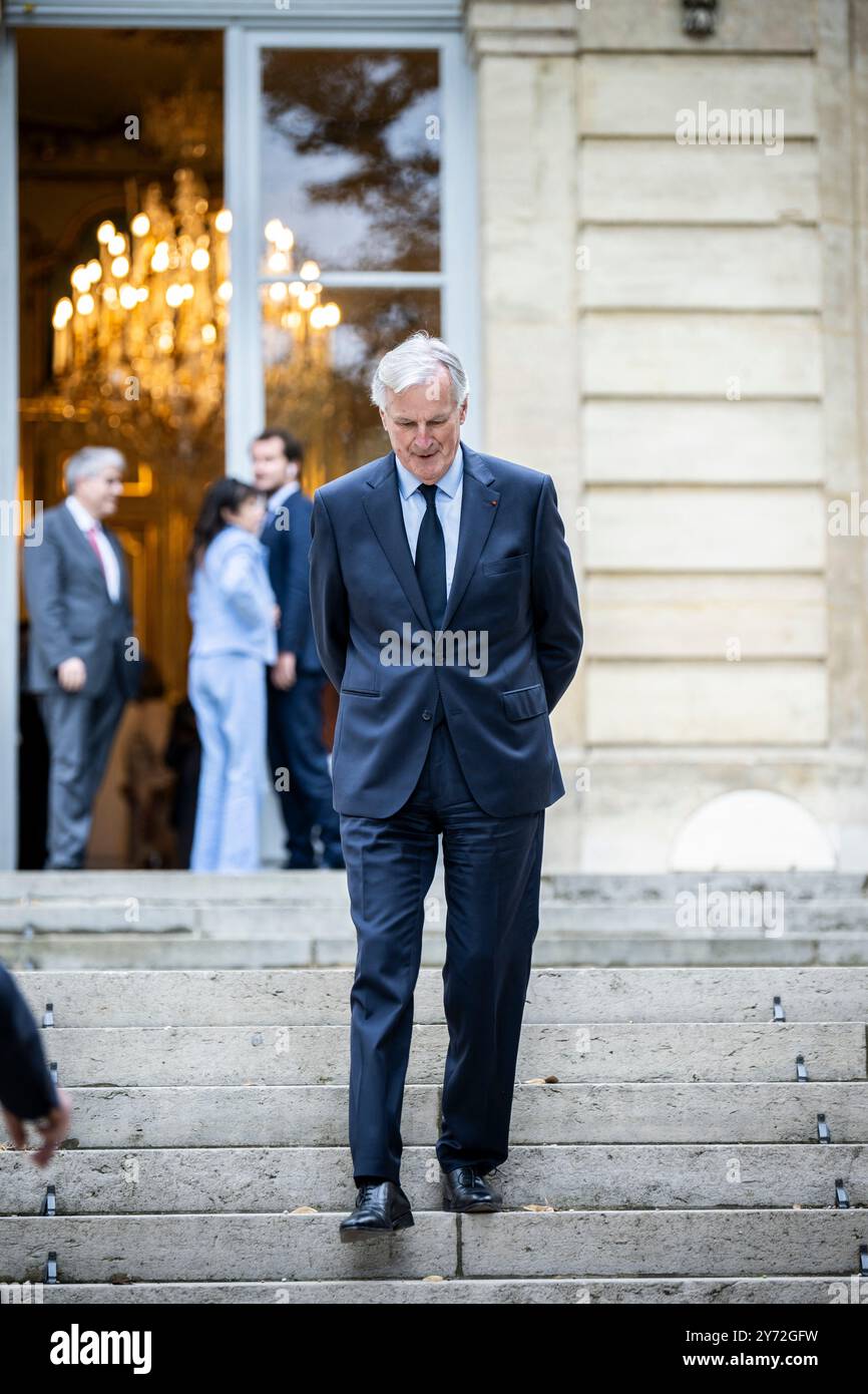 Paris, France. 27th Sep, 2024. French Prime Minister Michel Barnier ...