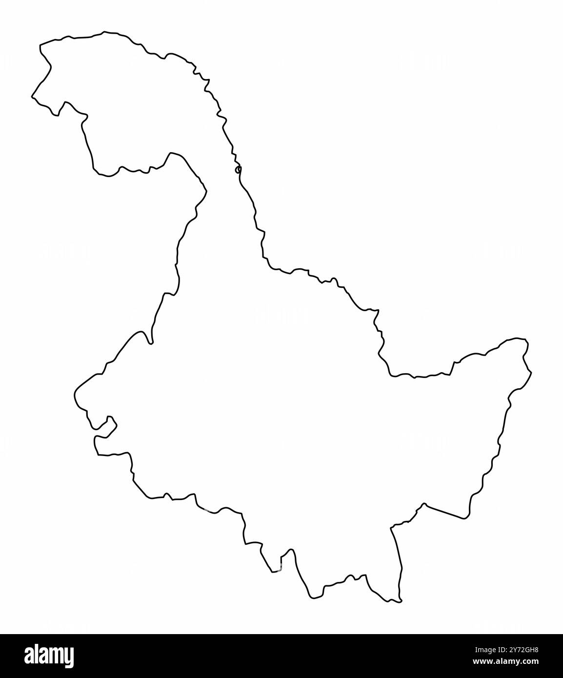 Heilongjiang Province outline map isolated on white background, China ...