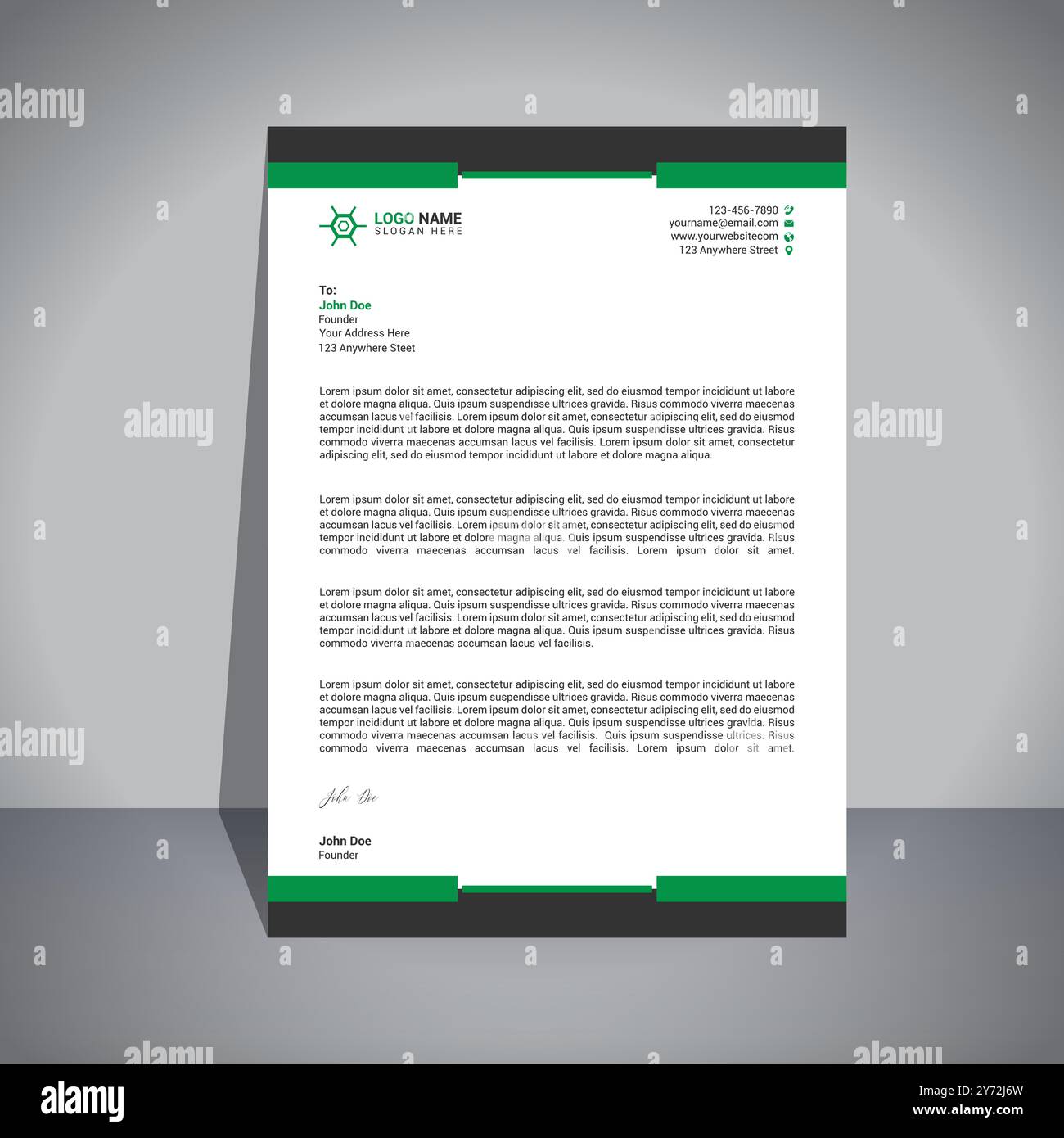 Minimal Letterhead Design Template Stock Vector Image & Art - Alamy
