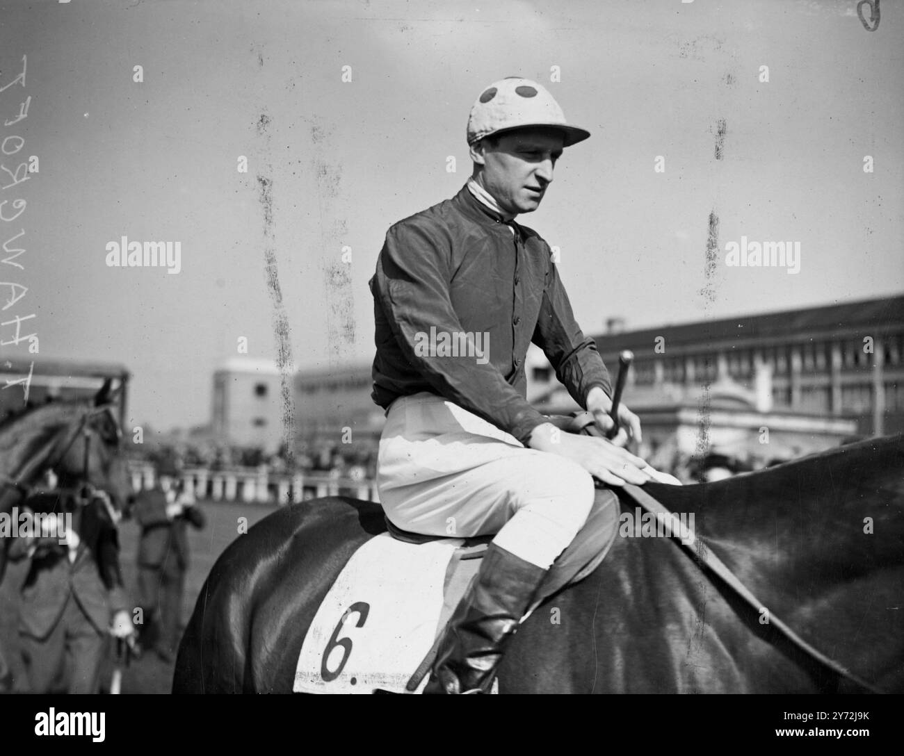 A new picture of T Hawcroft, a leading jockey on the English turf ...
