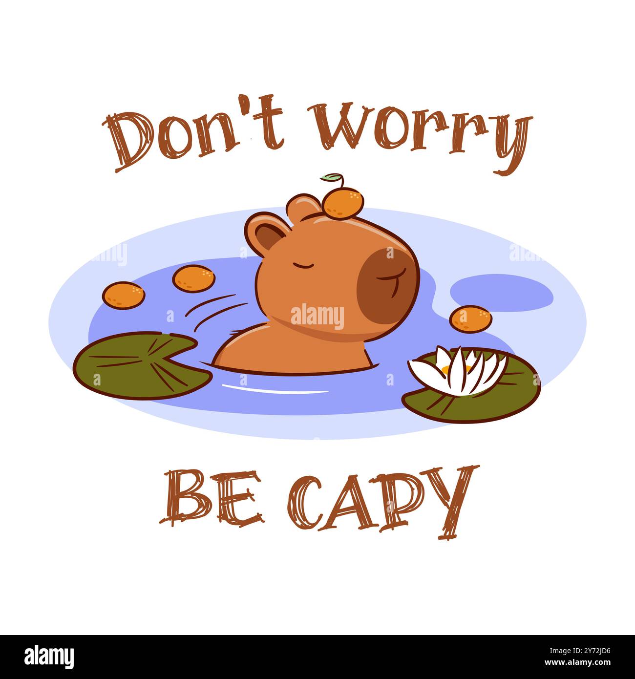 A whimsical and relaxing capybara illustration that promotes a ...