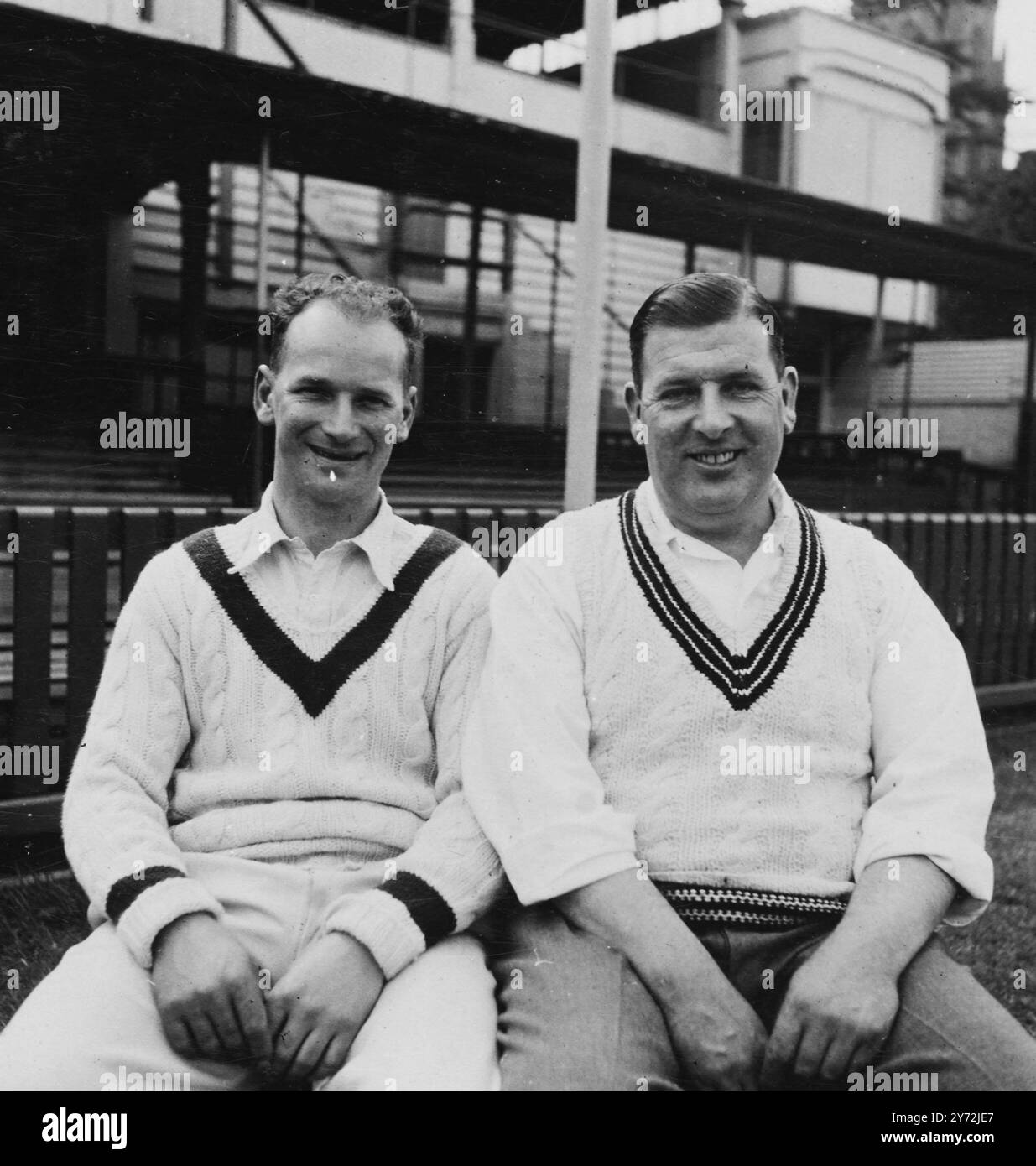 J.Lawrence and A.Hazel. Somerset Cricket Club. May 1947 Stock Photo - Alamy