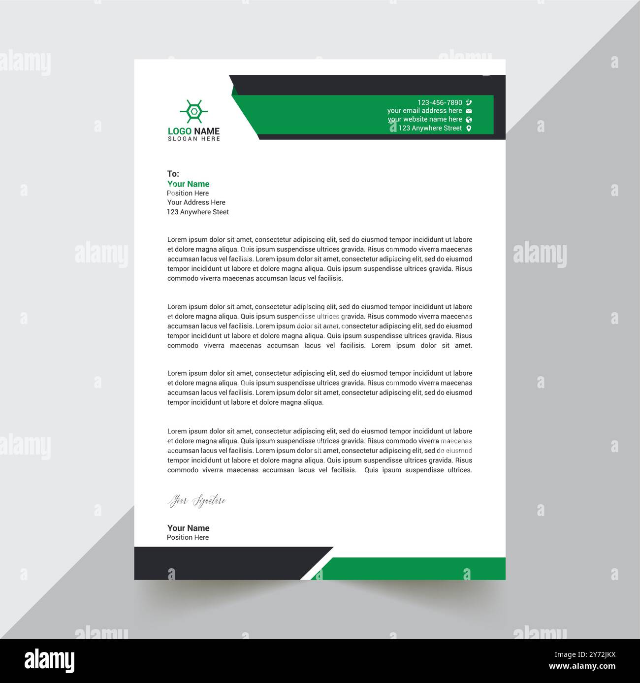 Minimal Letterhead Design Template Stock Vector Image & Art - Alamy