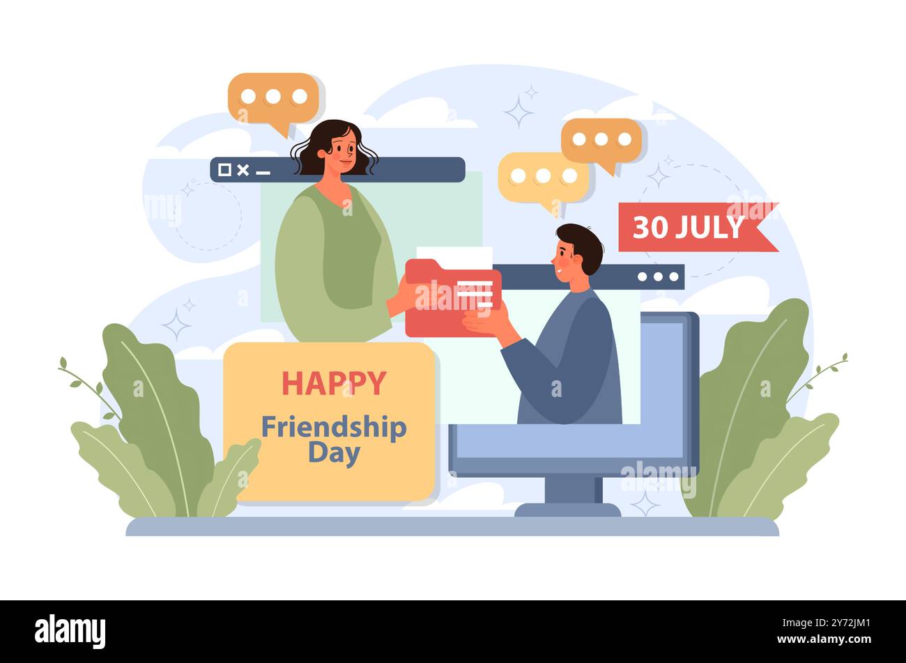 A colorful illustration celebrating Friendship Day on July 30 ...