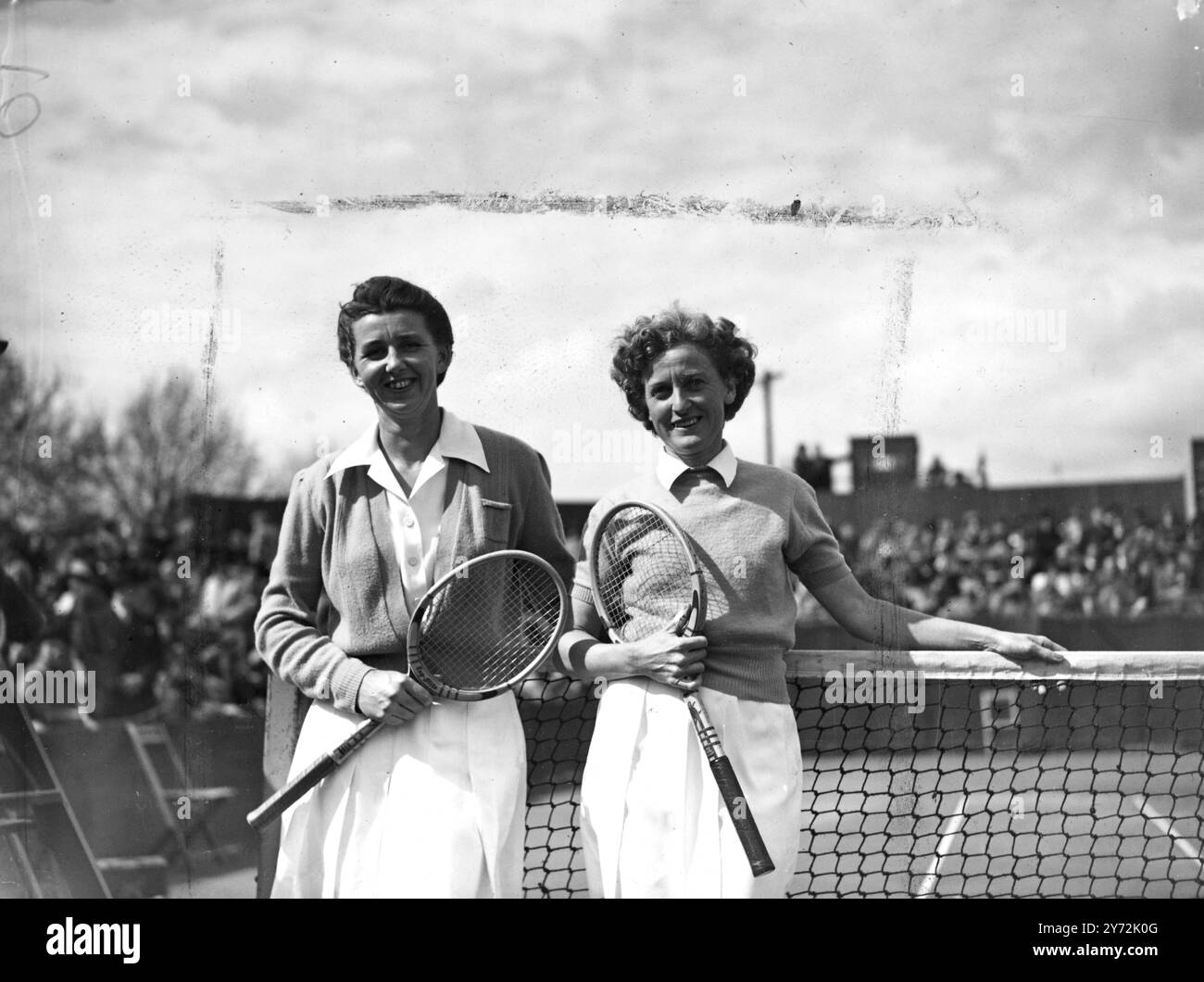 The Australian pair Mrs N. Bolton and Mrs. H.C. Hopman photographed ...