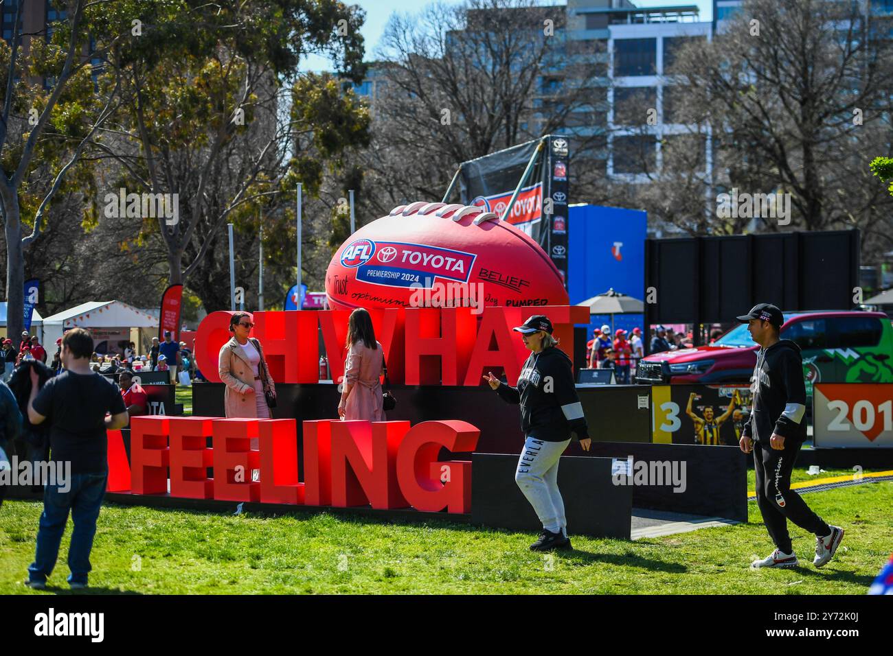 Toyota sponsored sign is placed near MCG stadium before the AFL Grand ...