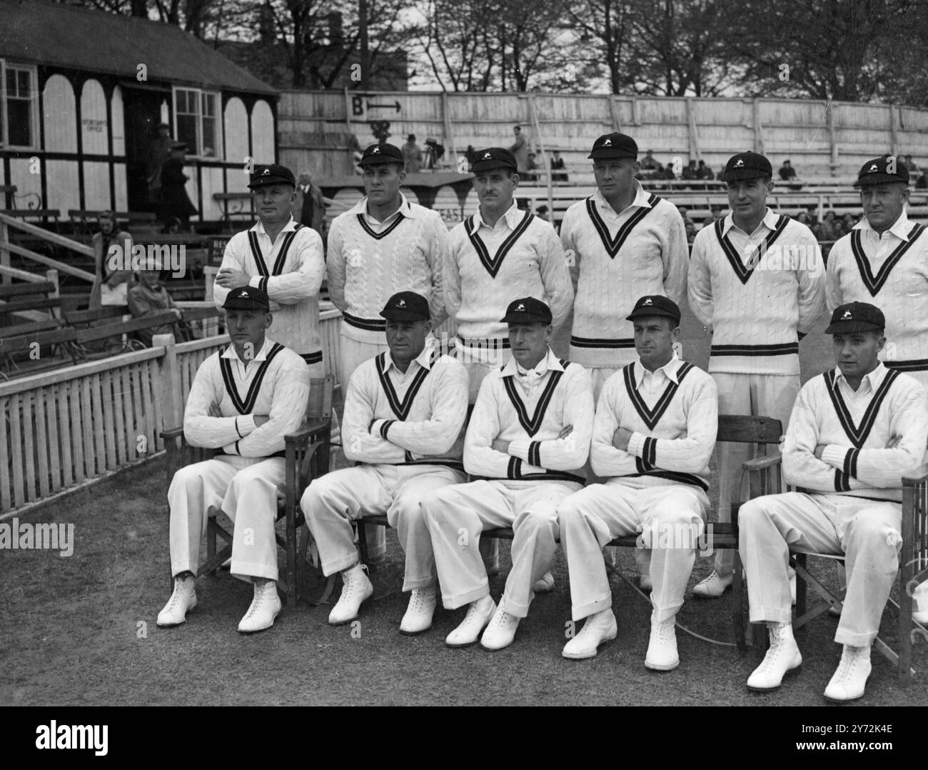 Members of the South African Test Cricket Team. Left to right, back row ...