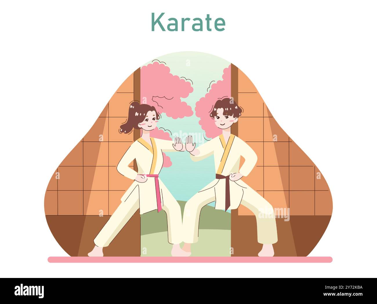 People doing sport. Karate fighters in kimono. Traditional sport or ...