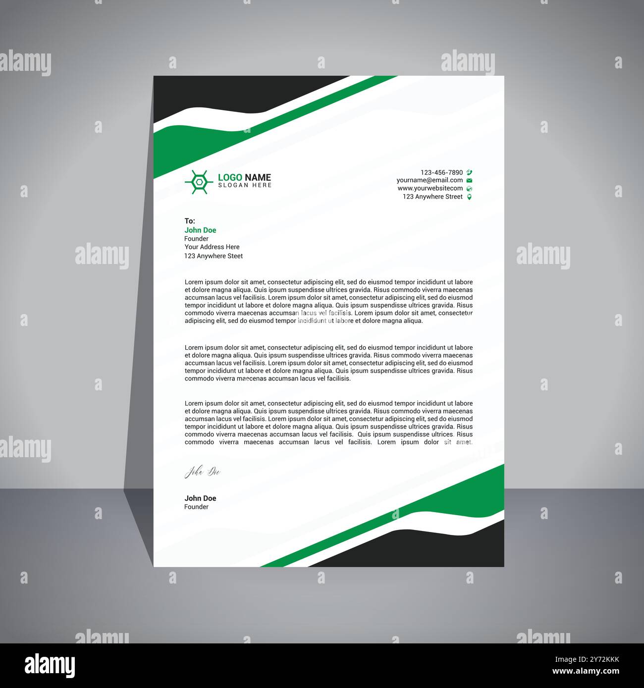 Minimal Letterhead Design Template Stock Vector Image & Art - Alamy