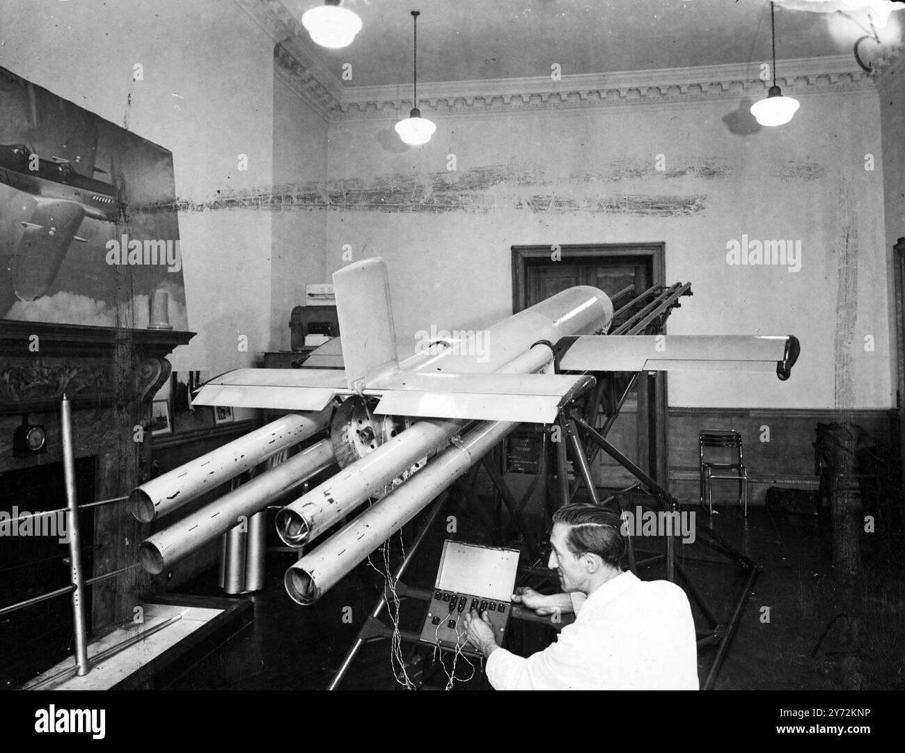 The first British pilotless, radio controlled rocket missile, which has ...
