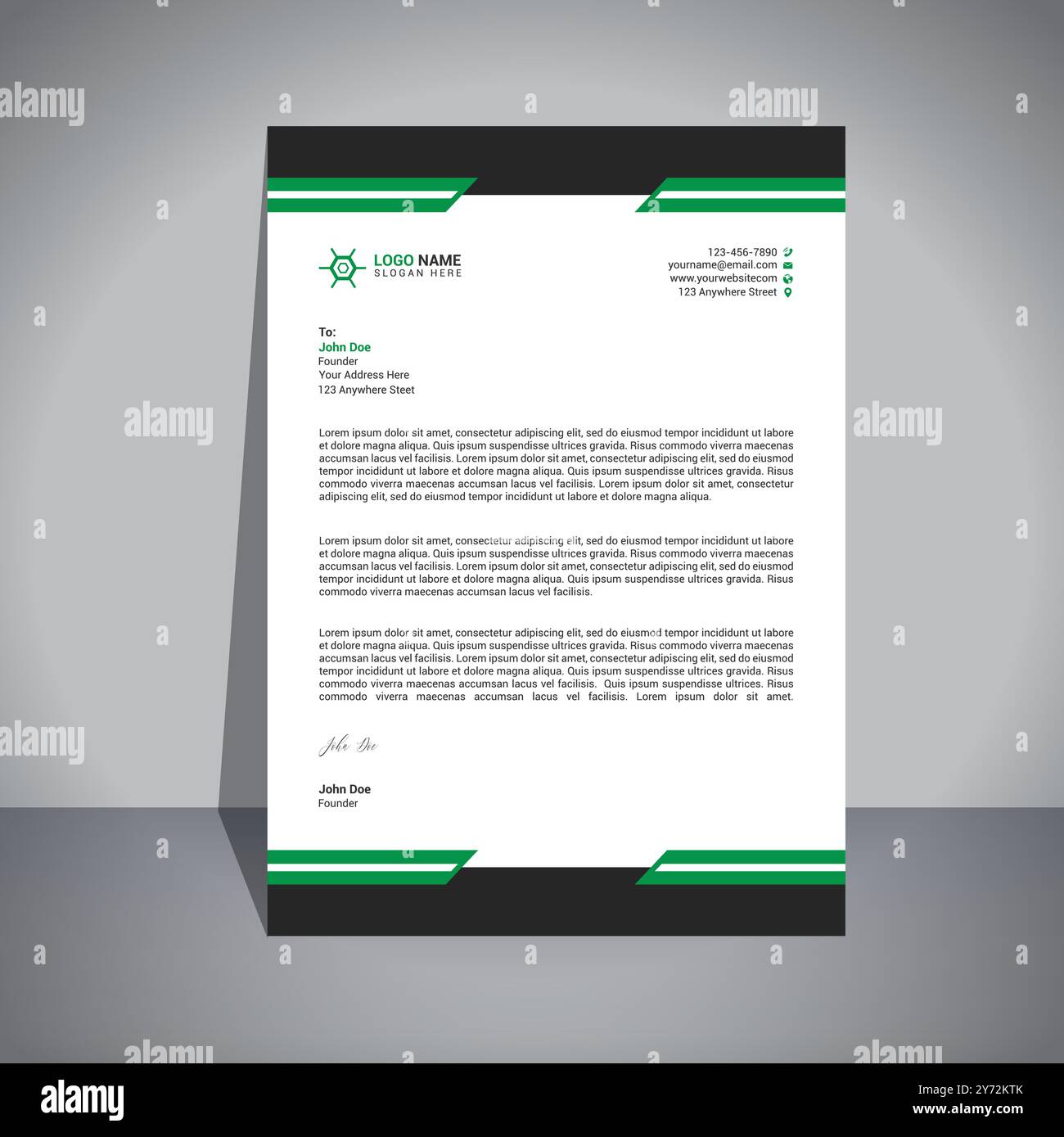 Minimal Letterhead Design Template Stock Vector Image & Art - Alamy
