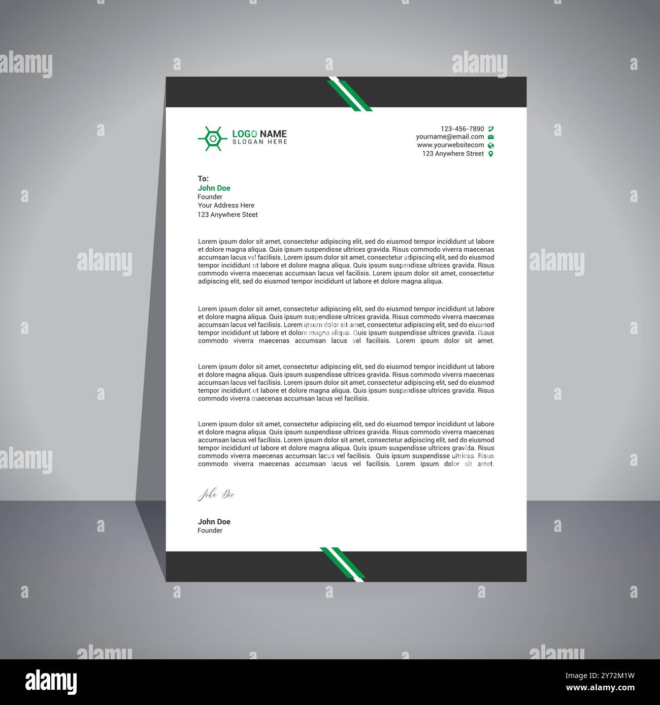 Minimal Letterhead Design Template Stock Vector Image & Art - Alamy