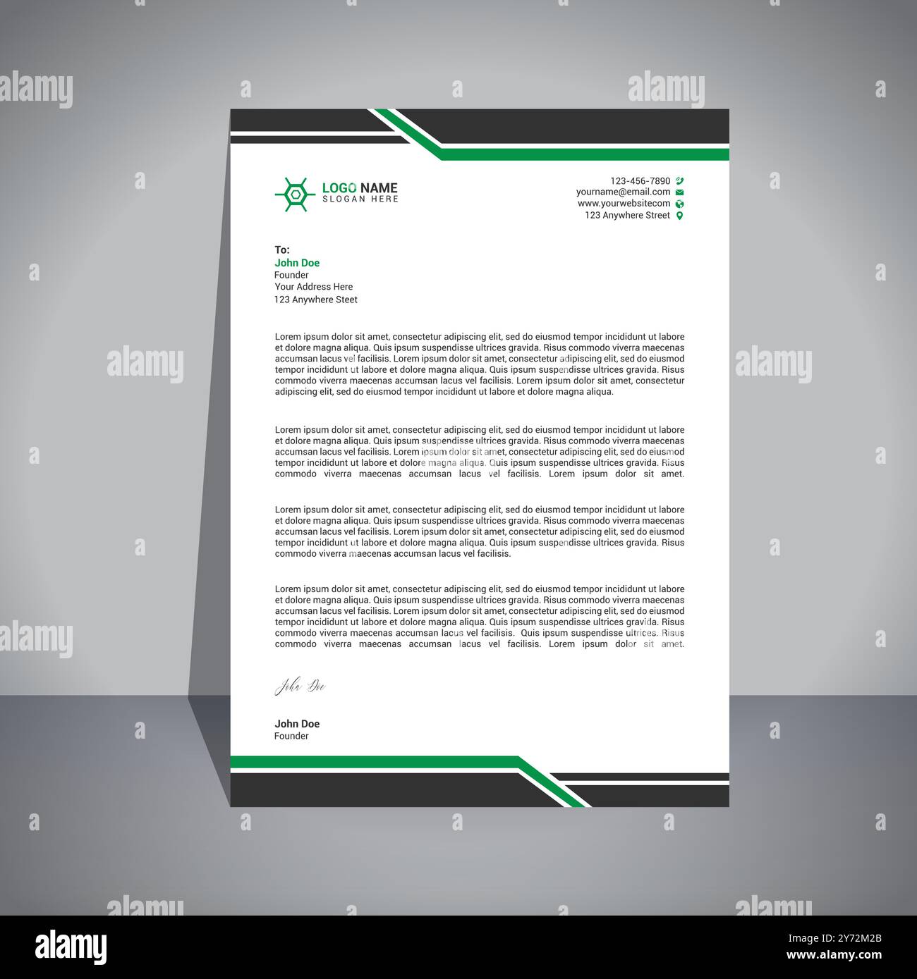 Minimal Letterhead Design Template Stock Vector Image & Art - Alamy