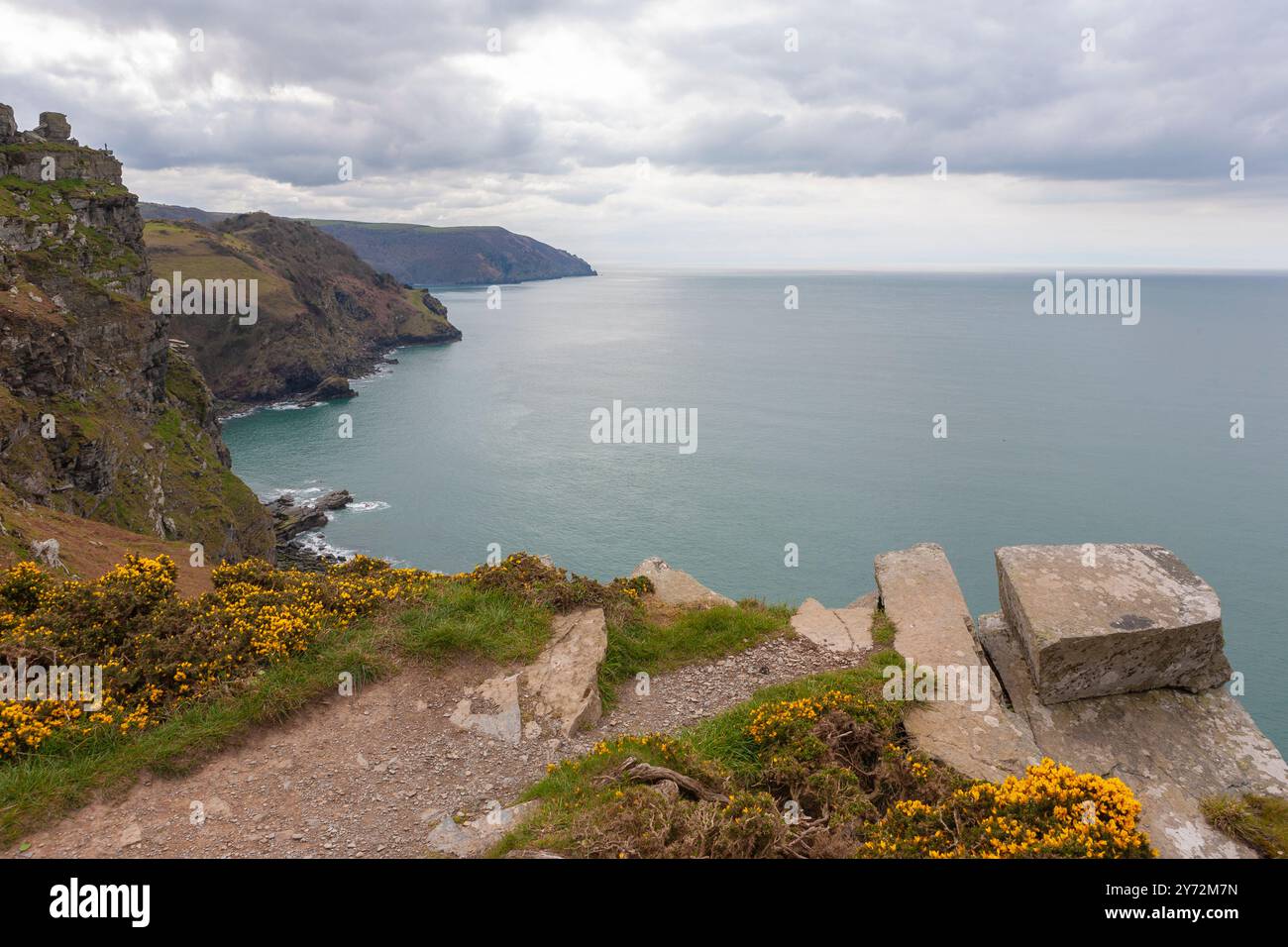 The North Devon coast near Wringcliff Bay, Valley of Rocks, Devon, UK ...