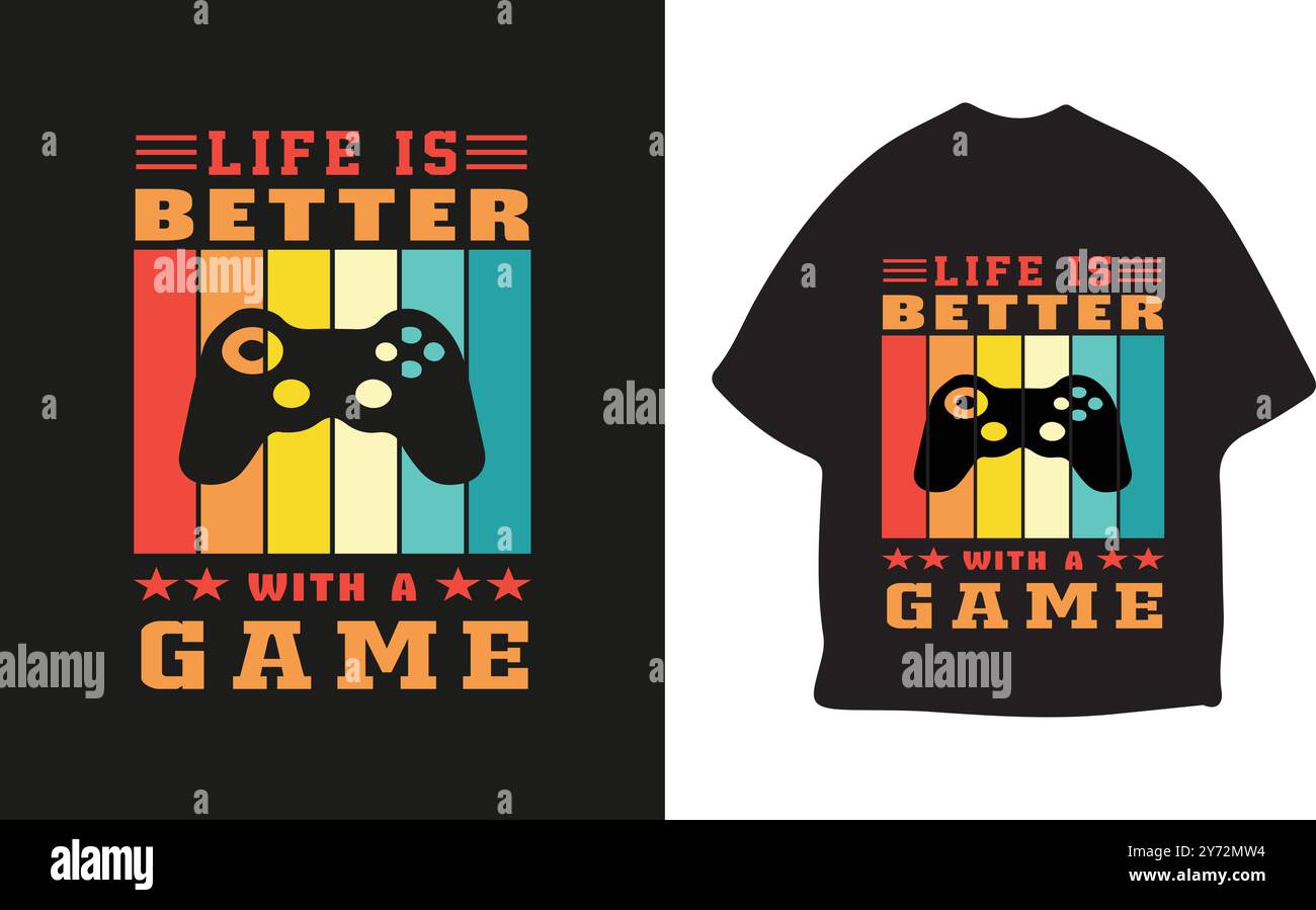 Creative Gaming T Shirt Design Stock Vector Image & Art - Alamy