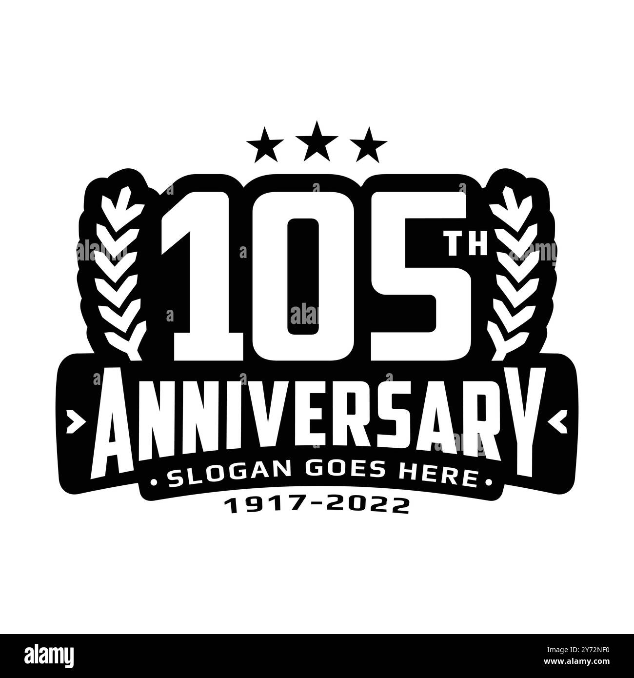 105 years anniversary logo design template. 105th anniversary ...