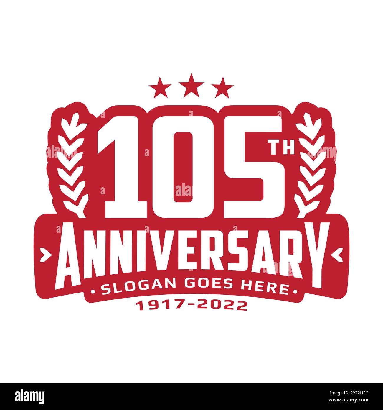 105 years anniversary logo design template. 105th anniversary ...